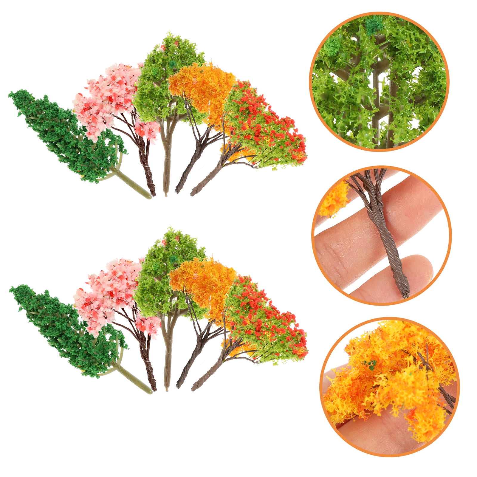 RENACLIPY Tiny Fake Trees Dollhouse Miniature Tree Assorted Color 10Pcs ...