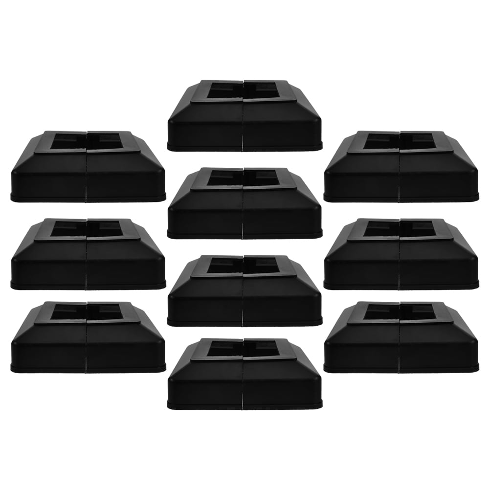 RENACLIPY 10pcs Black Fence Post Cover Cap Plastic Split Design For ...