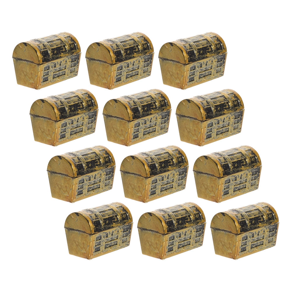 RENACLIPY 12Pack Small Chest Plastic Golden Party Favor for Themed ...
