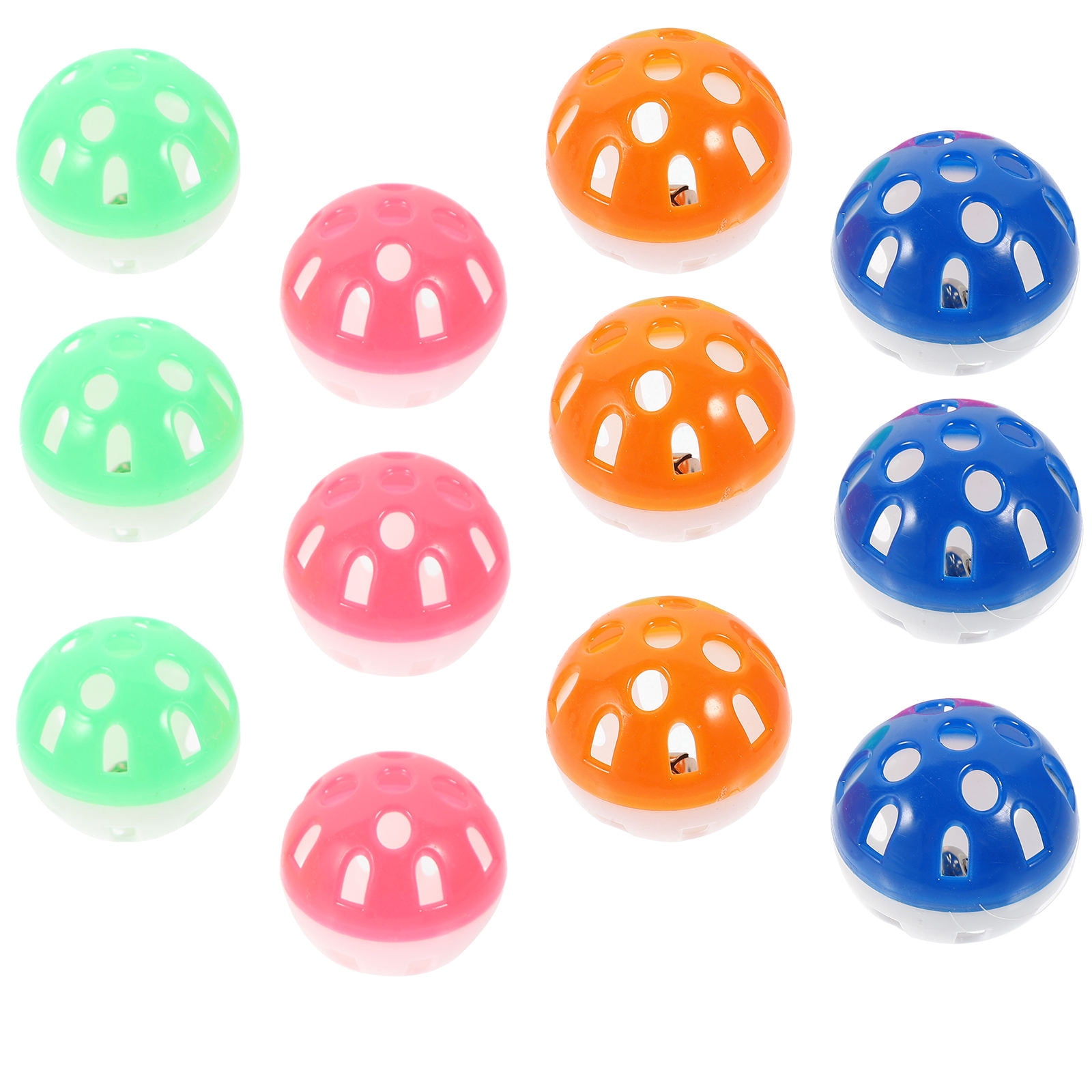 RENACLIPY 12Pcs Parrot Bell Balls Cat Toy Ball with Bell Plastic ...