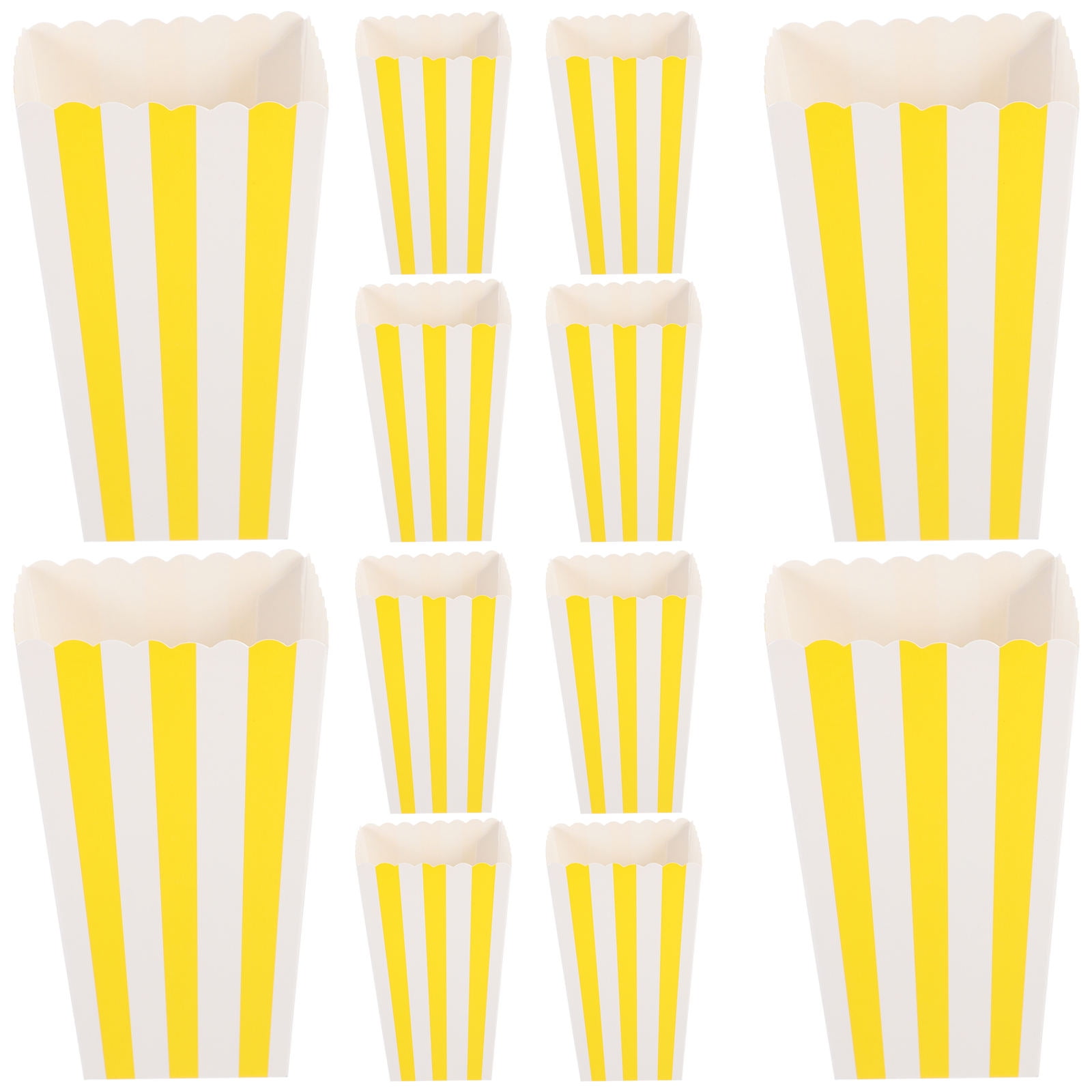 RENACLIPY Yellow Paper Popcorn Boxes 12Pcs for Party and Movie Snack ...