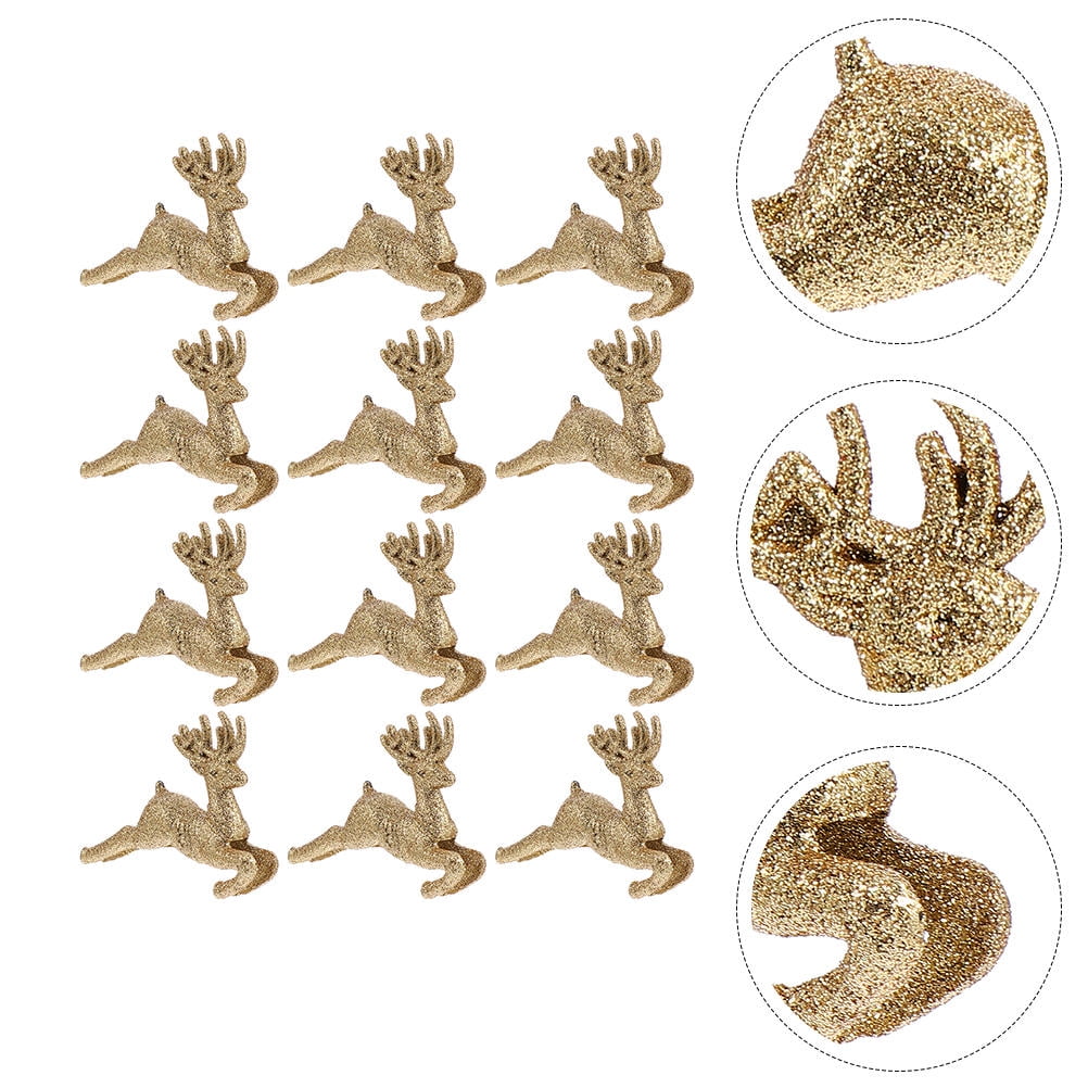 RENACLIPY 18Pcs Small Tree Toppers Golden Hollow Decor Plastic Festive ...