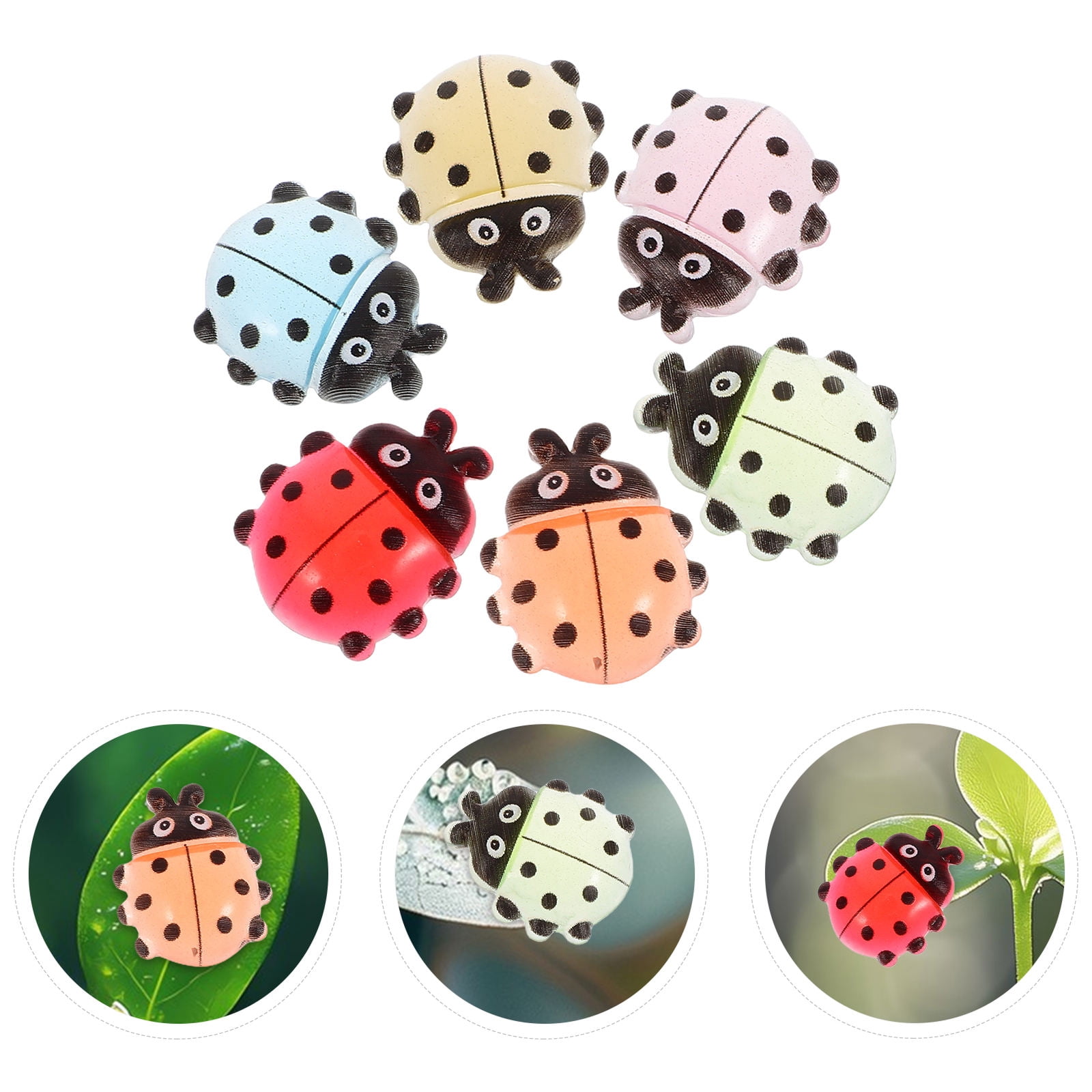RENACLIPY 18Pcs Resin Ladybug Figurines Set for Home Decor, Bookshelf ...