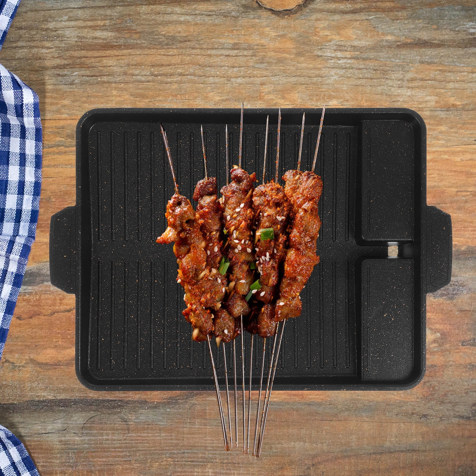 RENACLIPY Non-Stick Plate with Oil Guide Design for Home and Outdoor ...