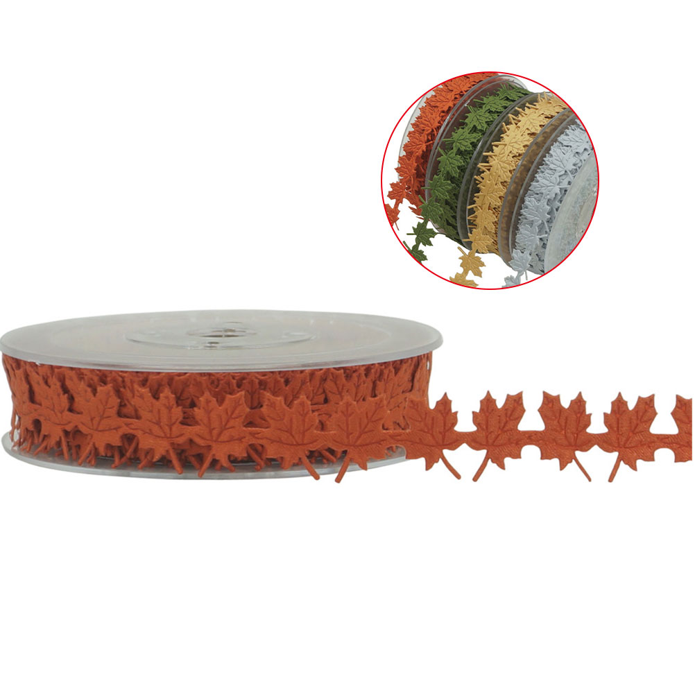 RENACLIPY Hanging Decoration Maple Leaf Ribbon Brown 1Pack 1370*0.8in ...