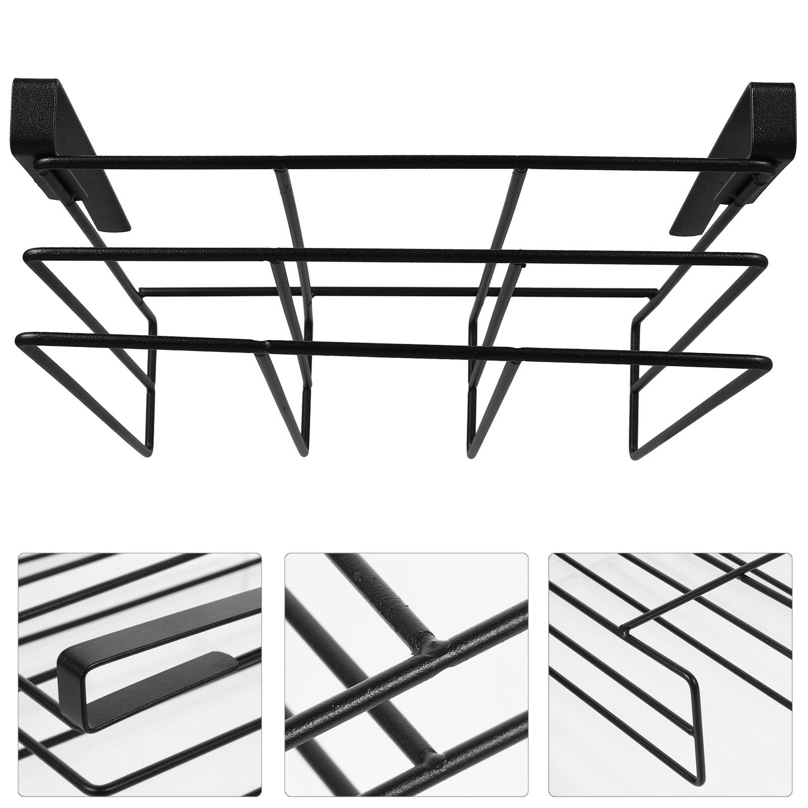 RENACLIPY 1Pack Space-saving Black Stainless Steel Storage Rack For ...