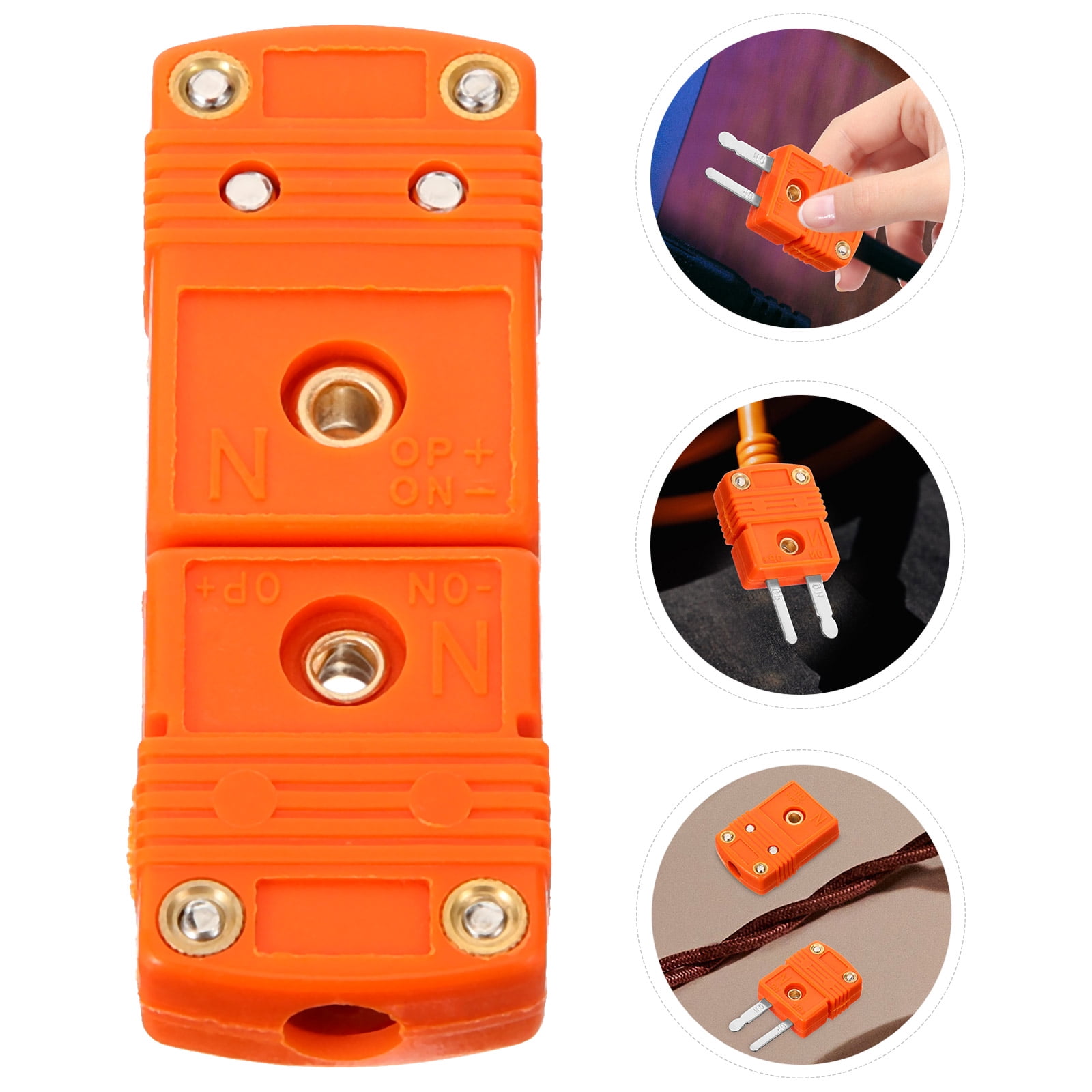 RENACLIPY 1Pair Orange N Type Thermocouple Plug Adapter with Easy ...