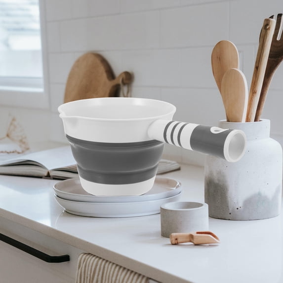 RENACLIPY Portable Foldable Grey Water Scoop with Handle, Kitchen Tool ...