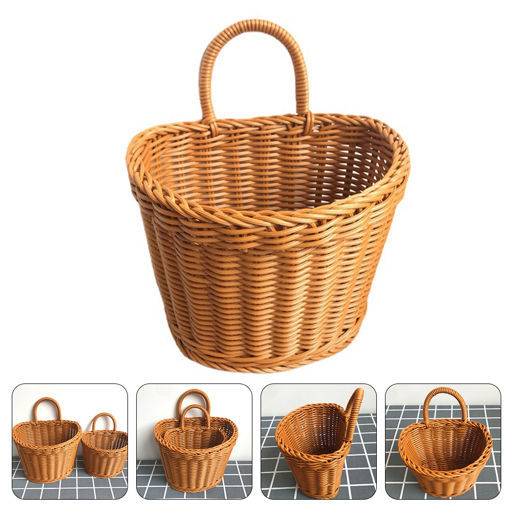 RENACLIPY 1Pc Storage Basket Wall Mounted in Wood Color for Organizing ...