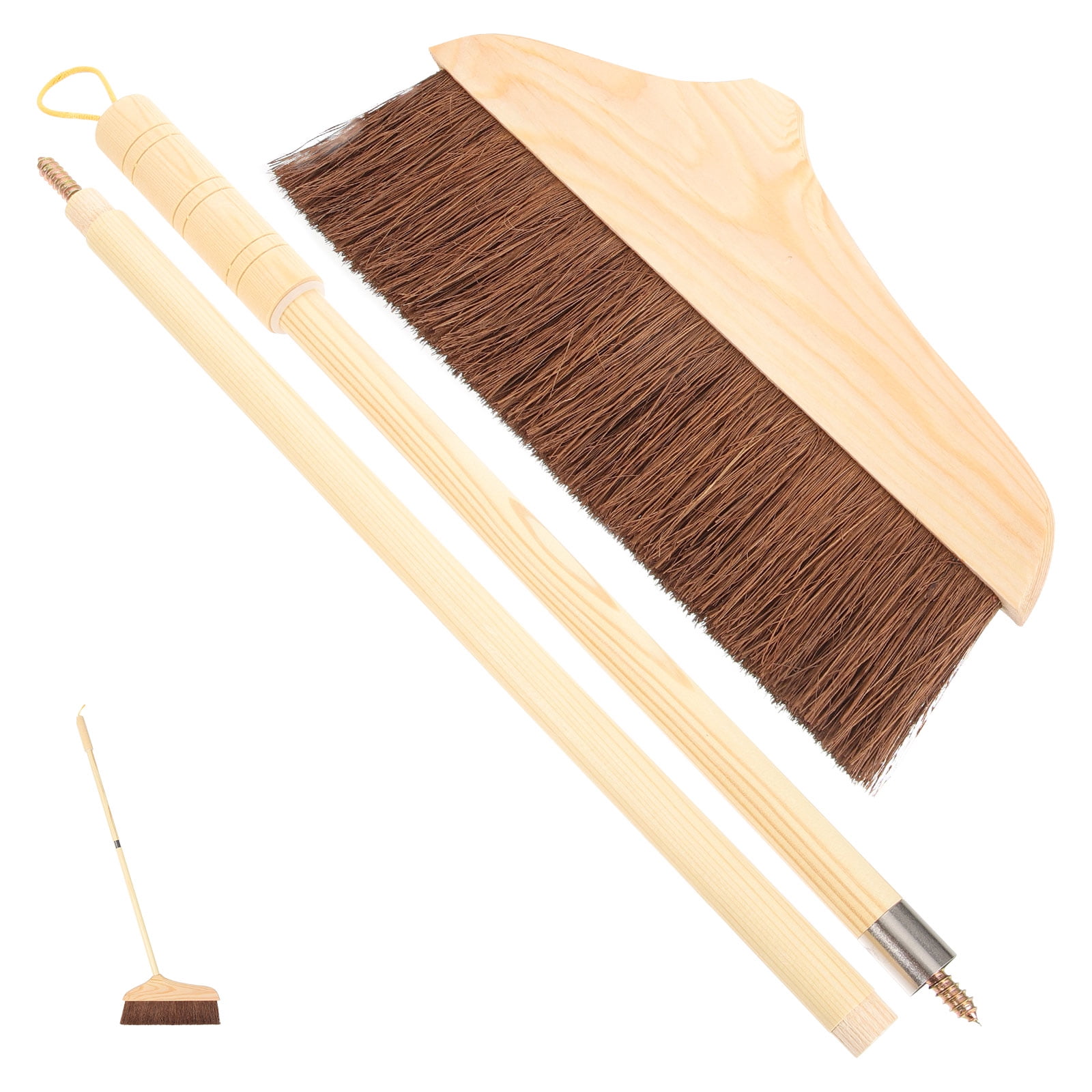 RENACLIPY 1Pcs Broom for Corner Cleaning with Wood and Palm Fiber ...