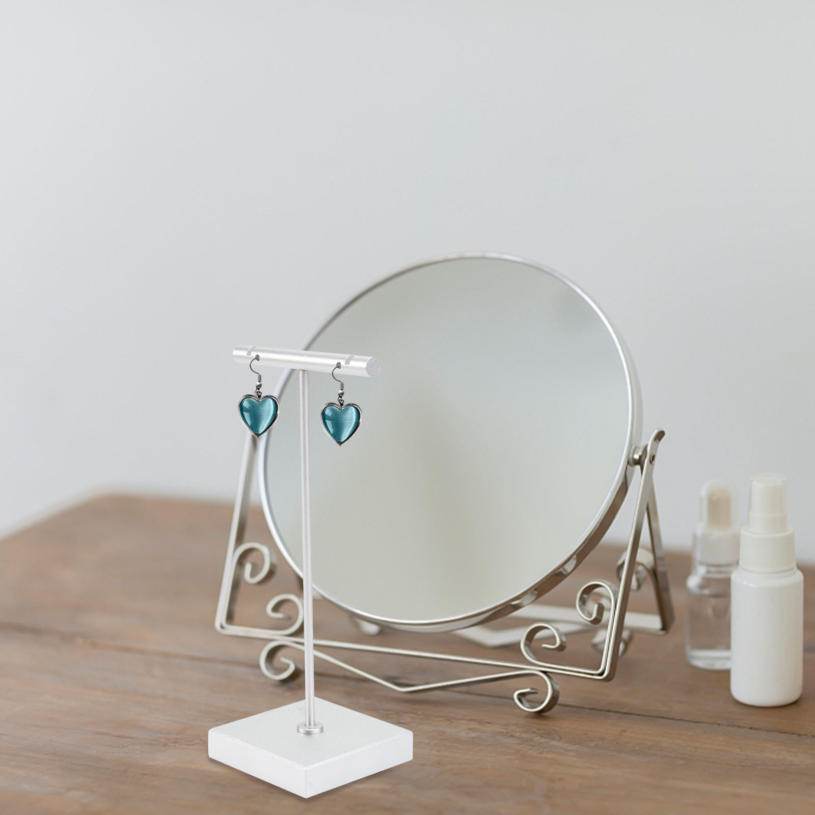 RENACLIPY 1Pcs Earring Display Stand T-Shaped Silver 13x6Cm For Jewelry ...