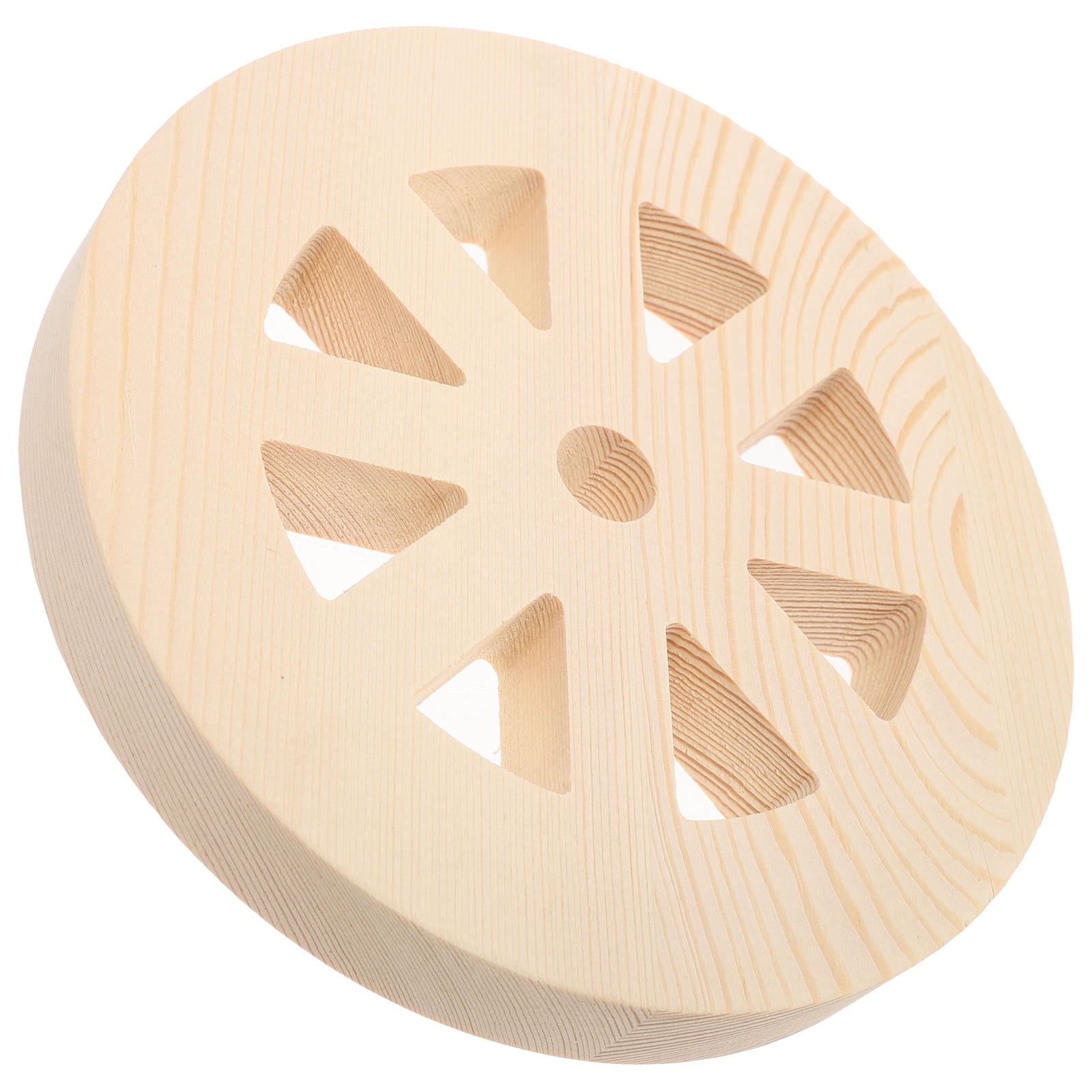 RENACLIPY 1Set Indoor Wood Wheel Decor Pendant Khaki 15X15X2CM ...