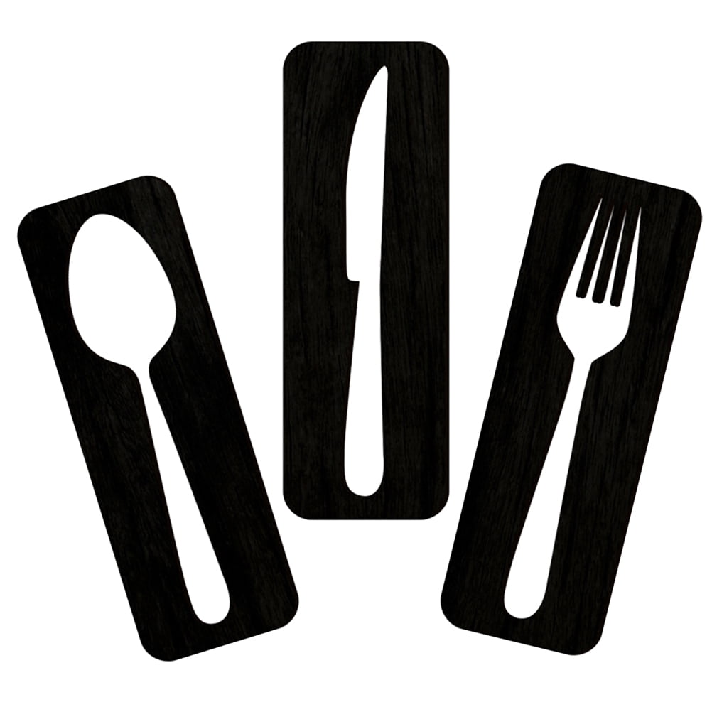 RENACLIPY 1Set Wooden Cutlery Sign Hanging Wall Art Decoration Assorted ...