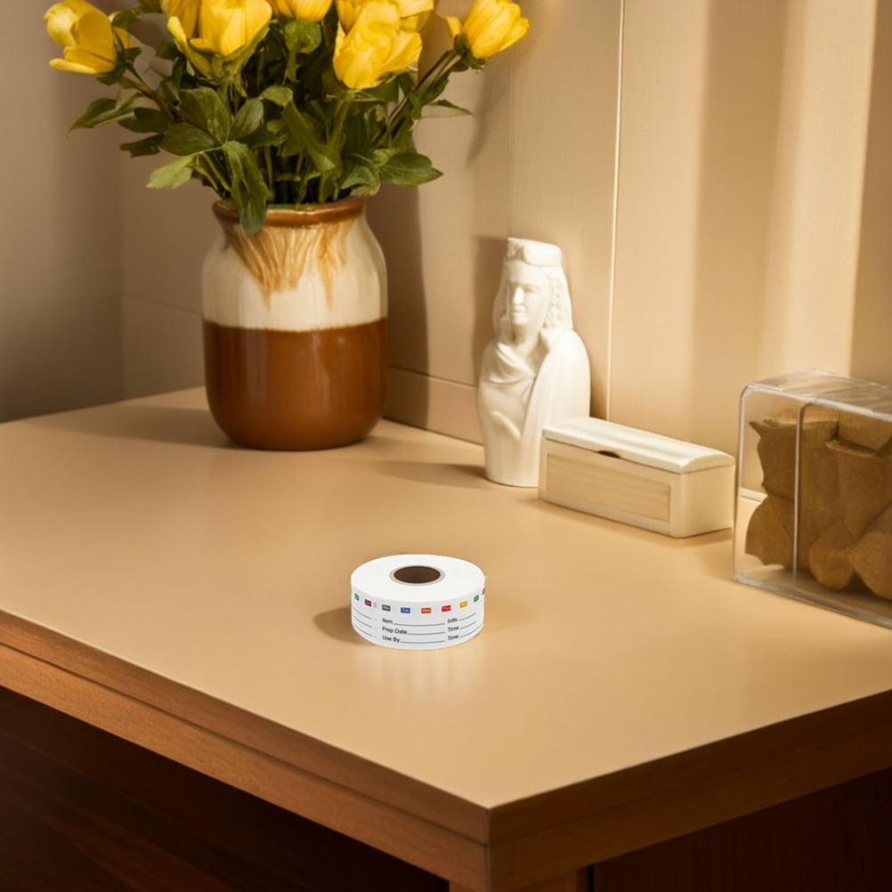 RENACLIPY 2 Rolls Labels for Food Containers Multi-colored Synthetic ...