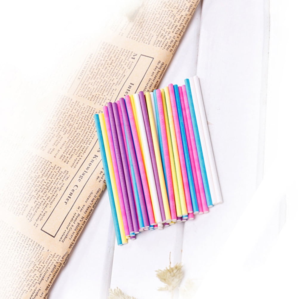 RENACLIPY Lollipop Sticks Paper Assorted Color 200Set 15x0.35x0.35cm ...