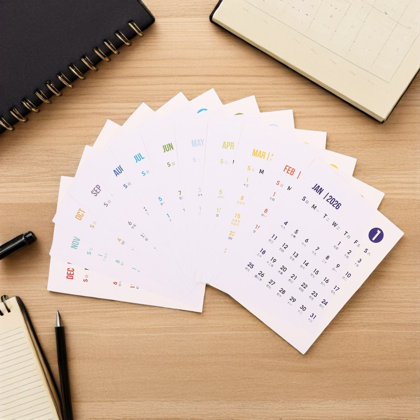 RENACLIPY 1Set 2026 Monthly Calendar Sticker with Unique Design for ...