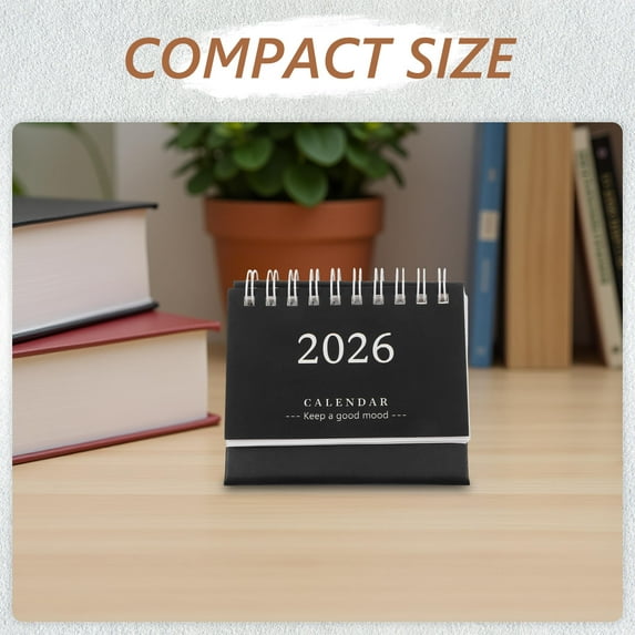 RENACLIPY 2026 Foldable Standing Desktop Calendar in Black for Office ...