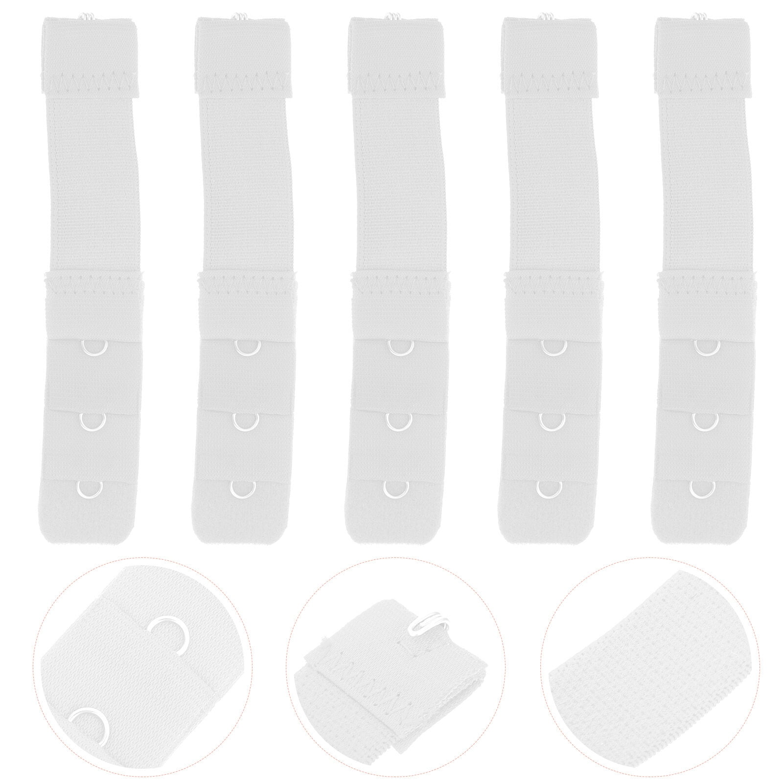 RENACLIPY 20Pcs Elastic Bra Extenders White with 3 Rows 1 Accessories ...