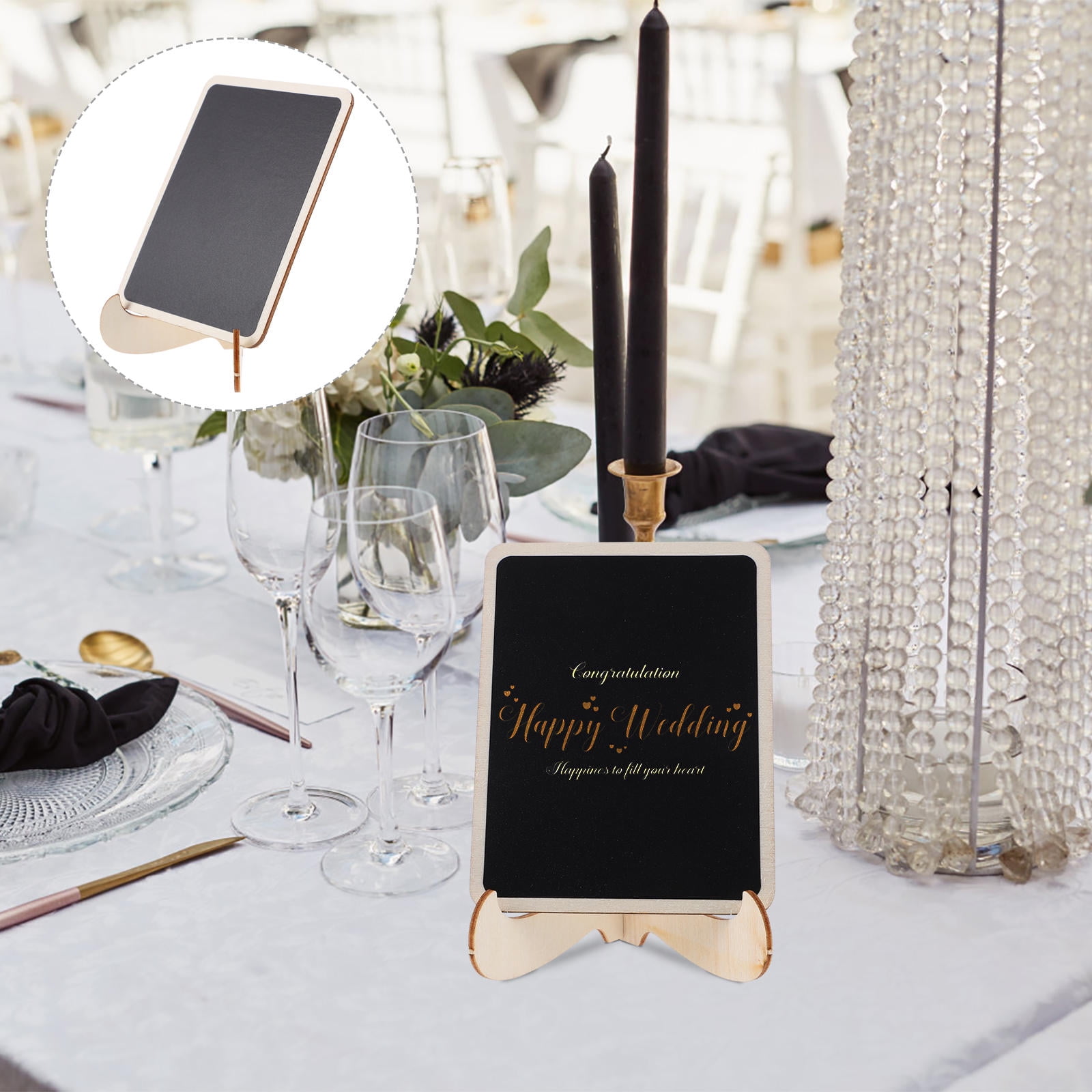 RENACLIPY 20pcs Chalkboard Signs Wooden Black Rectangular Signs for ...