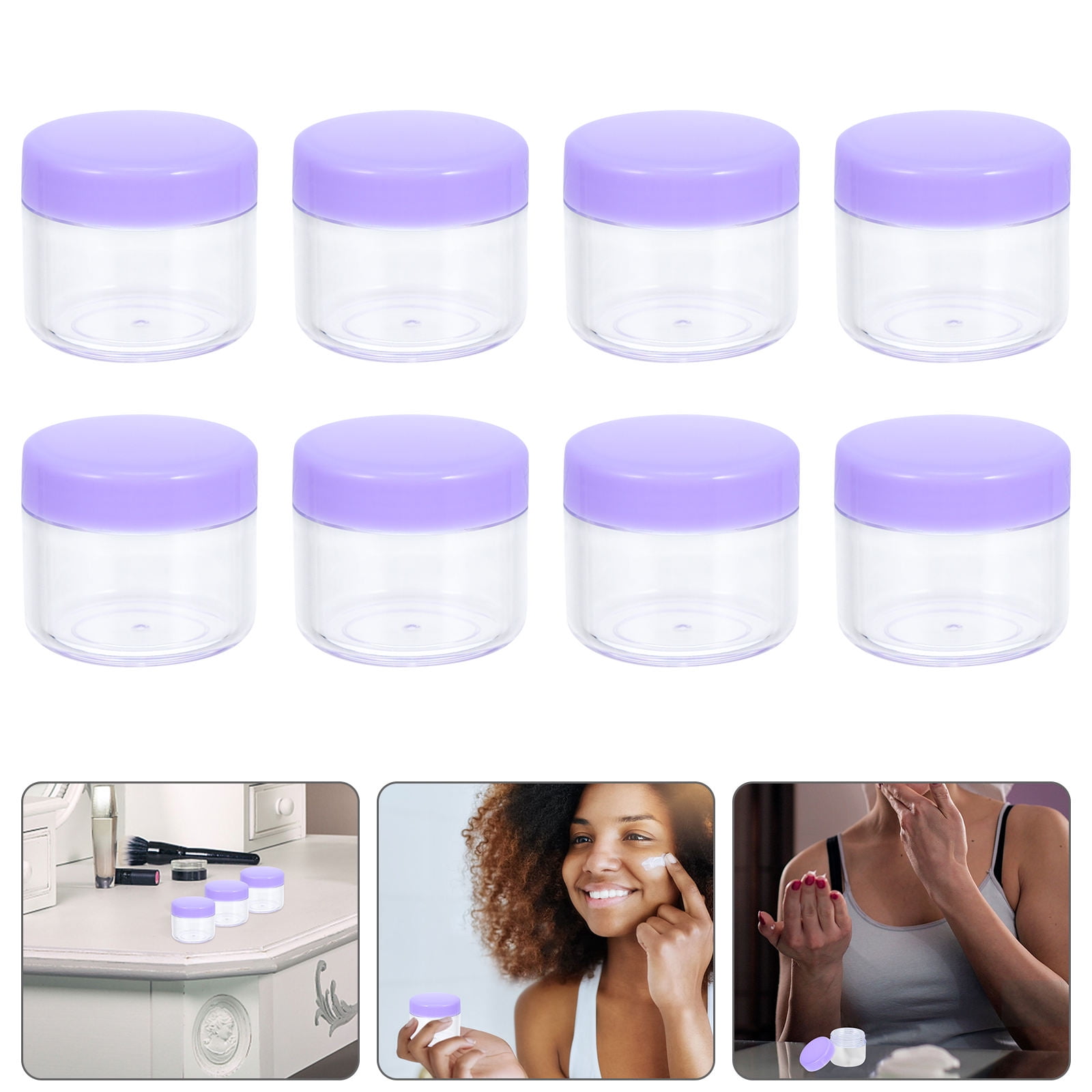 RENACLIPY 20Pcs Square Violet Plastic Storage Bottles for Travel Use 3 ...