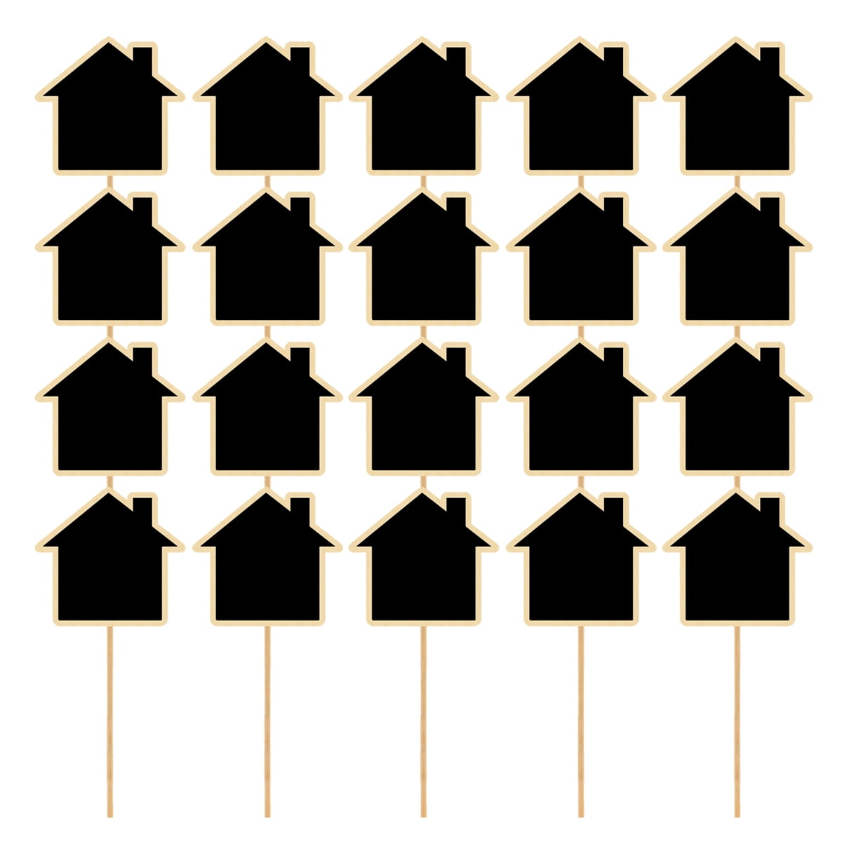 RENACLIPY 20pcs Hanging Chalkboard Tags Wood Blackboard Black Message ...