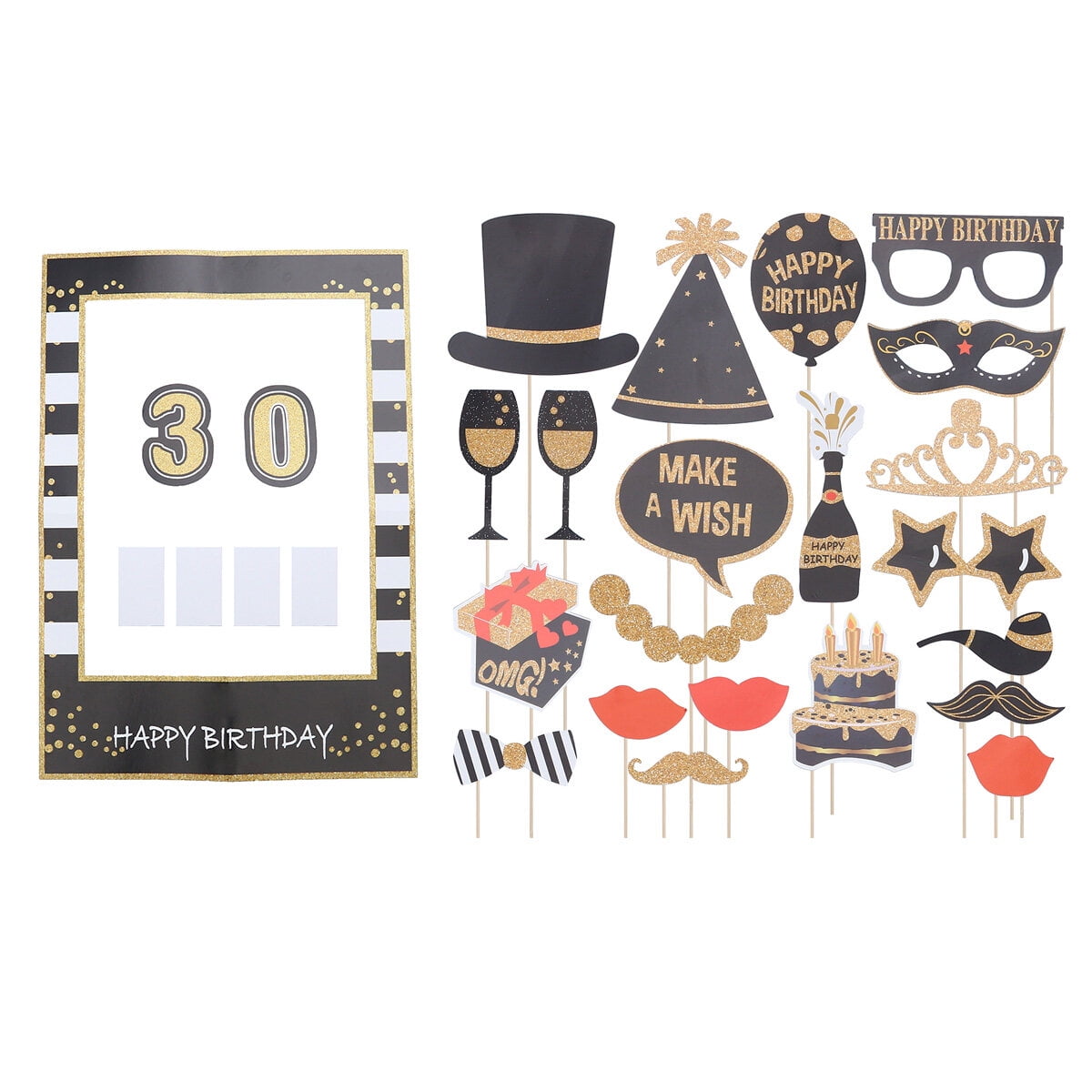 RENACLIPY 22Pcs Assorted Color Birthday Photo Props Set for Party ...