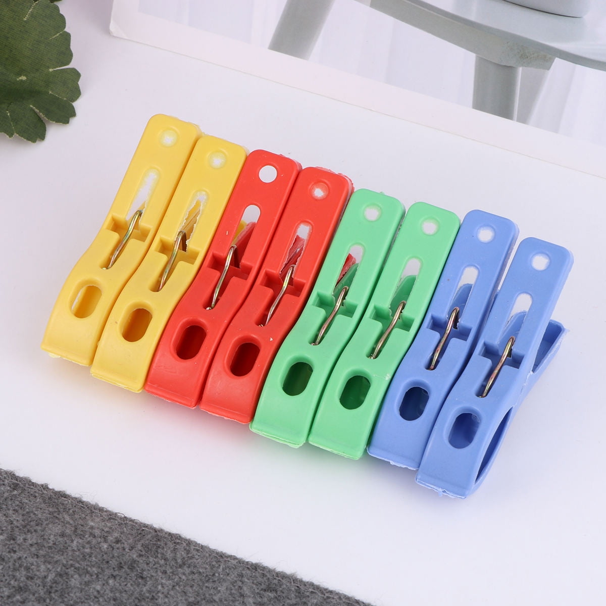 RENACLIPY Towel Clips Clothes Clamps Non Slip Assorted Color 24Pcs ...