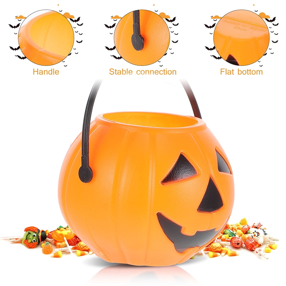 RENACLIPY 24Pack Pumpkin Candy Prop Bucket Assorted Color Plastic For ...