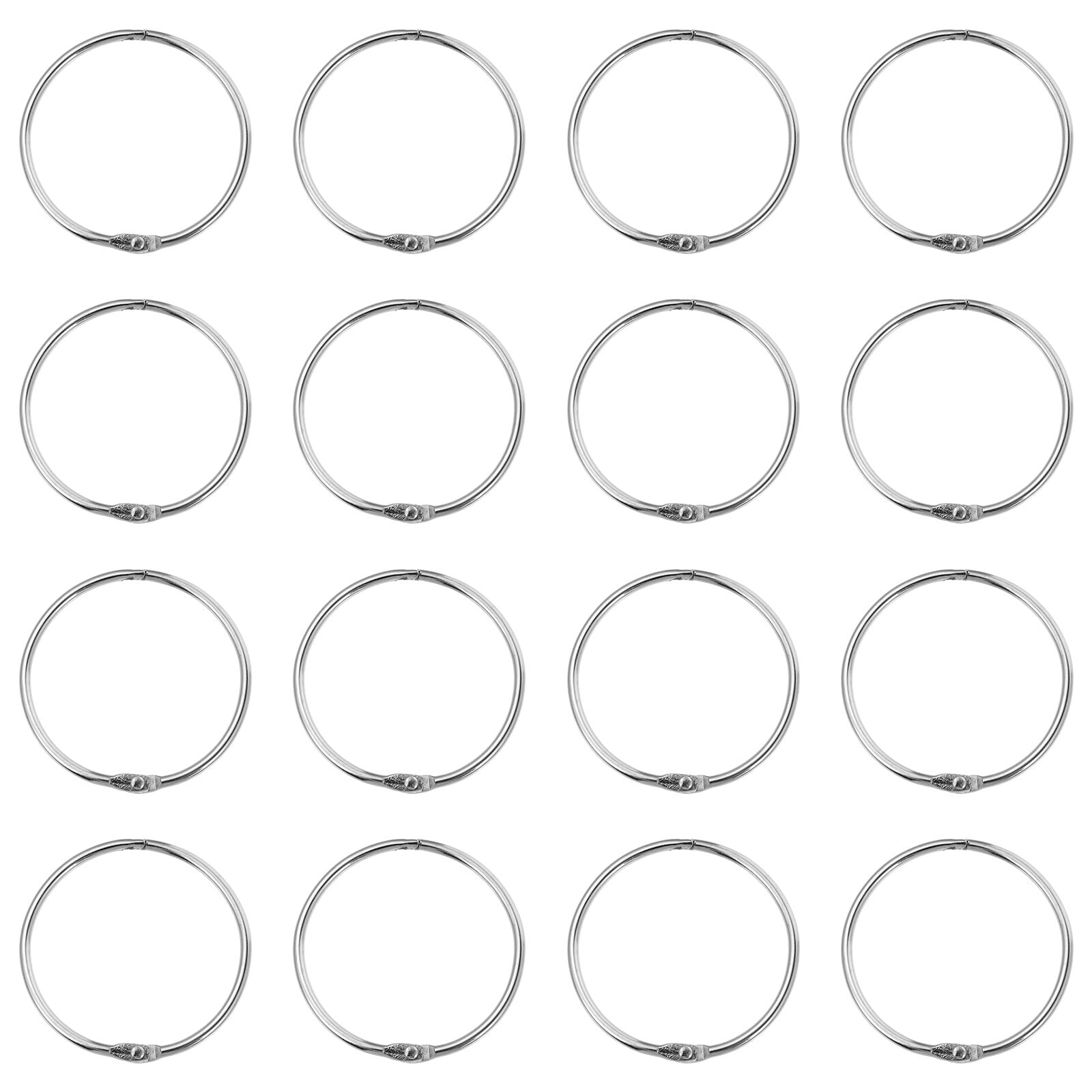 RENACLIPY Modern Rods Rings Low Noise Smooth Slide Silver 24Pack 2.2x2 ...