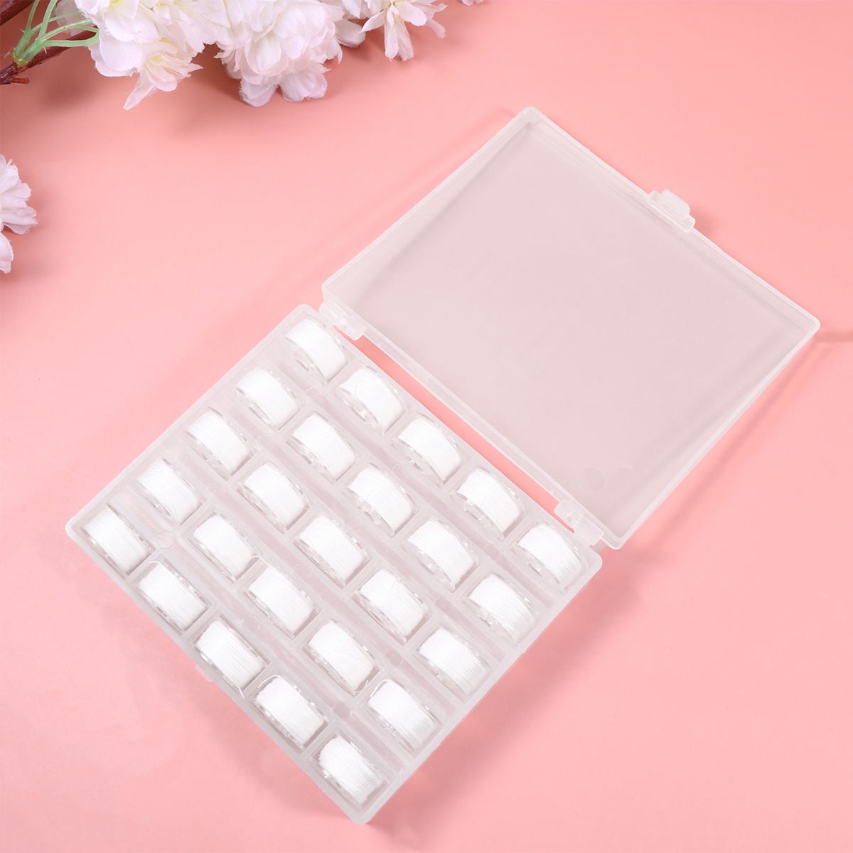 RENACLIPY 25Pcs White Clear Plastic Bobbins for Sewing Machines Home ...