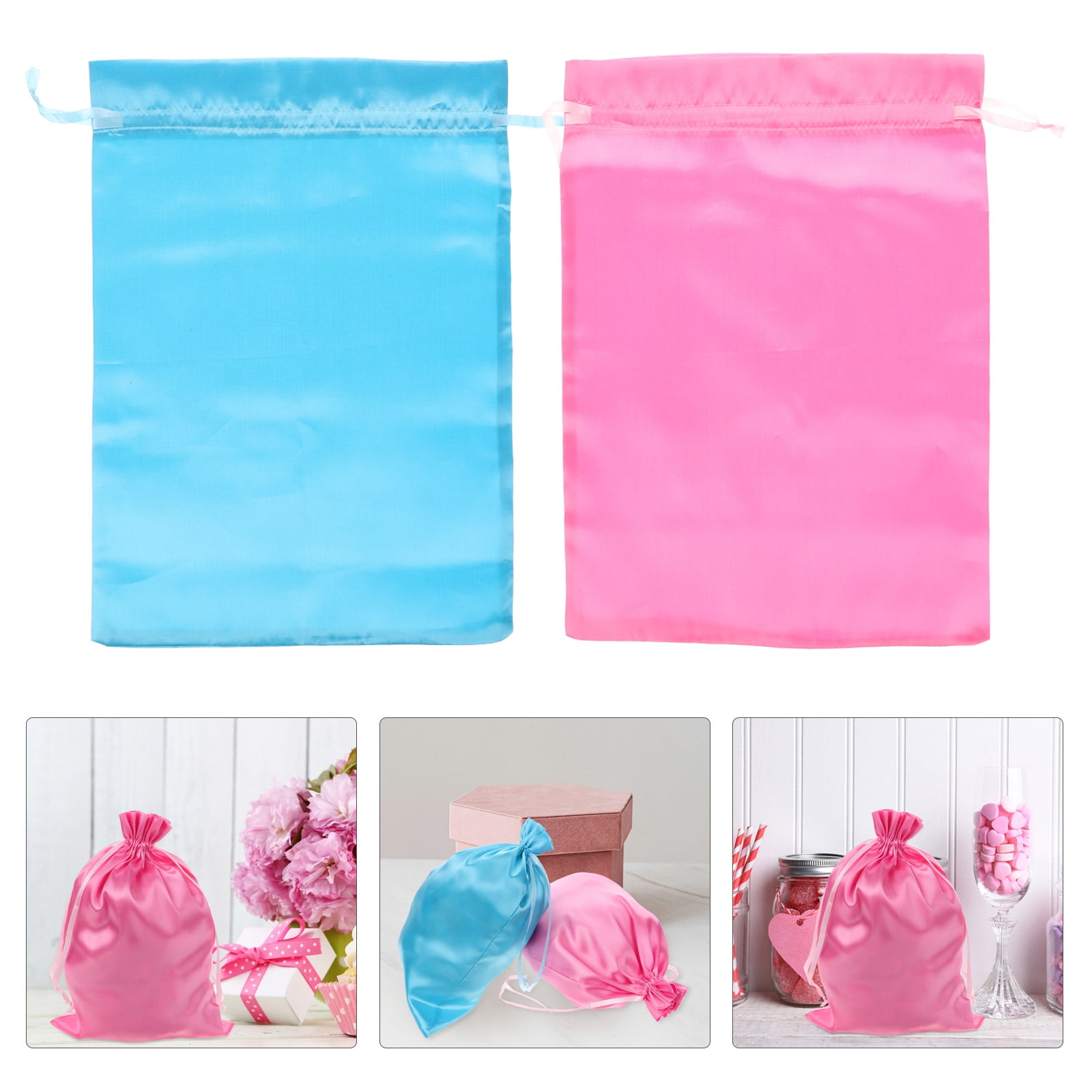 RENACLIPY Jewellery Bags Mini Drawstring Bags Assorted Color 2Pack 13 ...