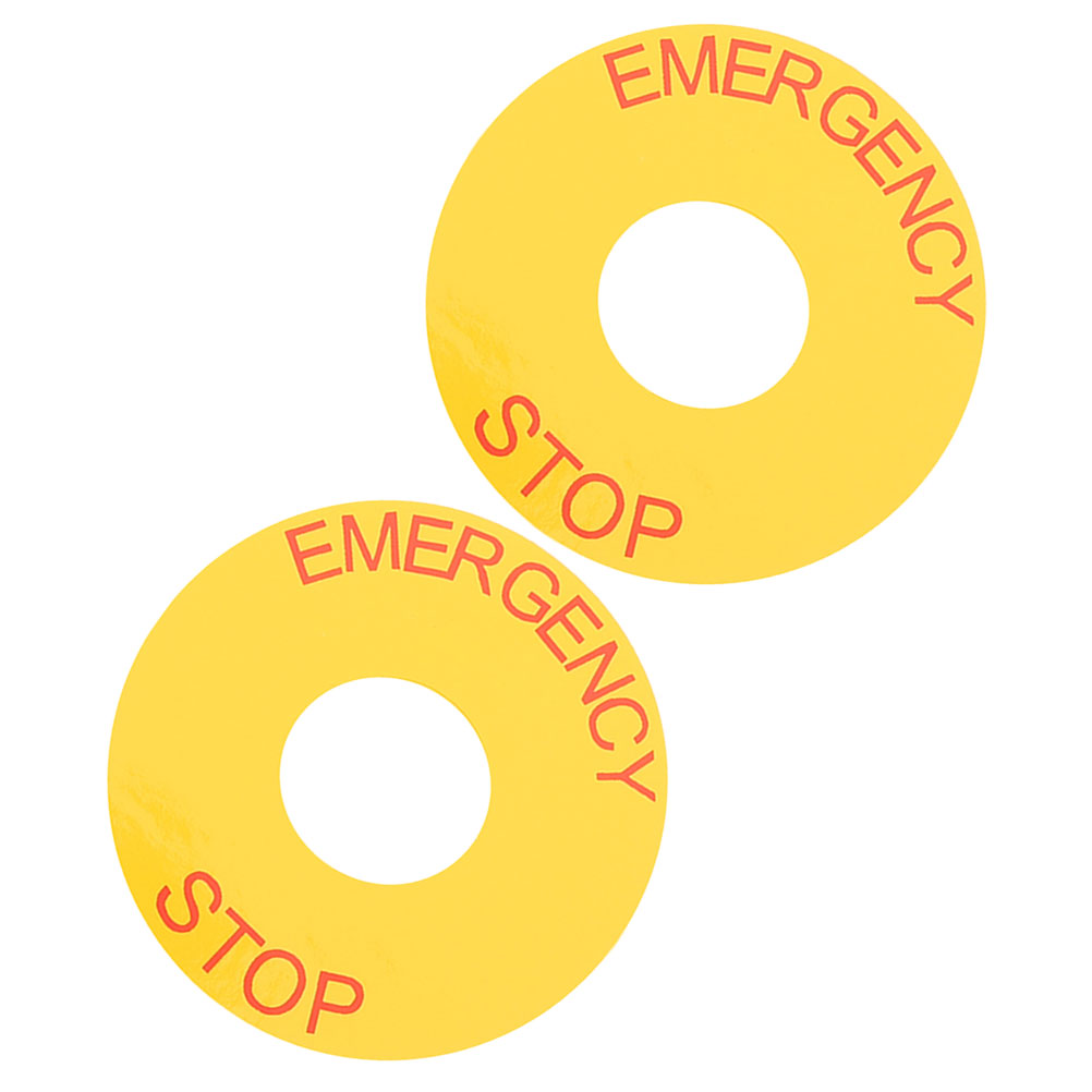 RENACLIPY 2Pack Emergency Stop Sign Decals Outer Diameter 63mm Inner ...