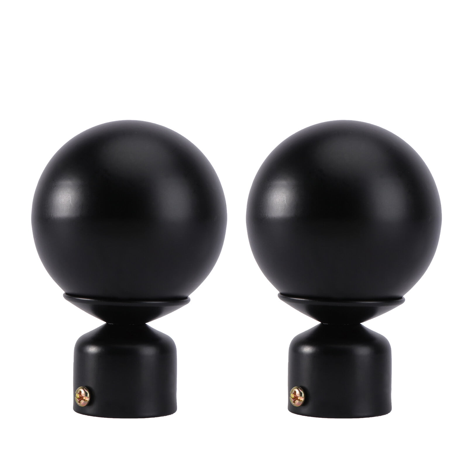 RENACLIPY 2Pcs Black Curtain Rod Final Ends Decorative Head Plugs for ...