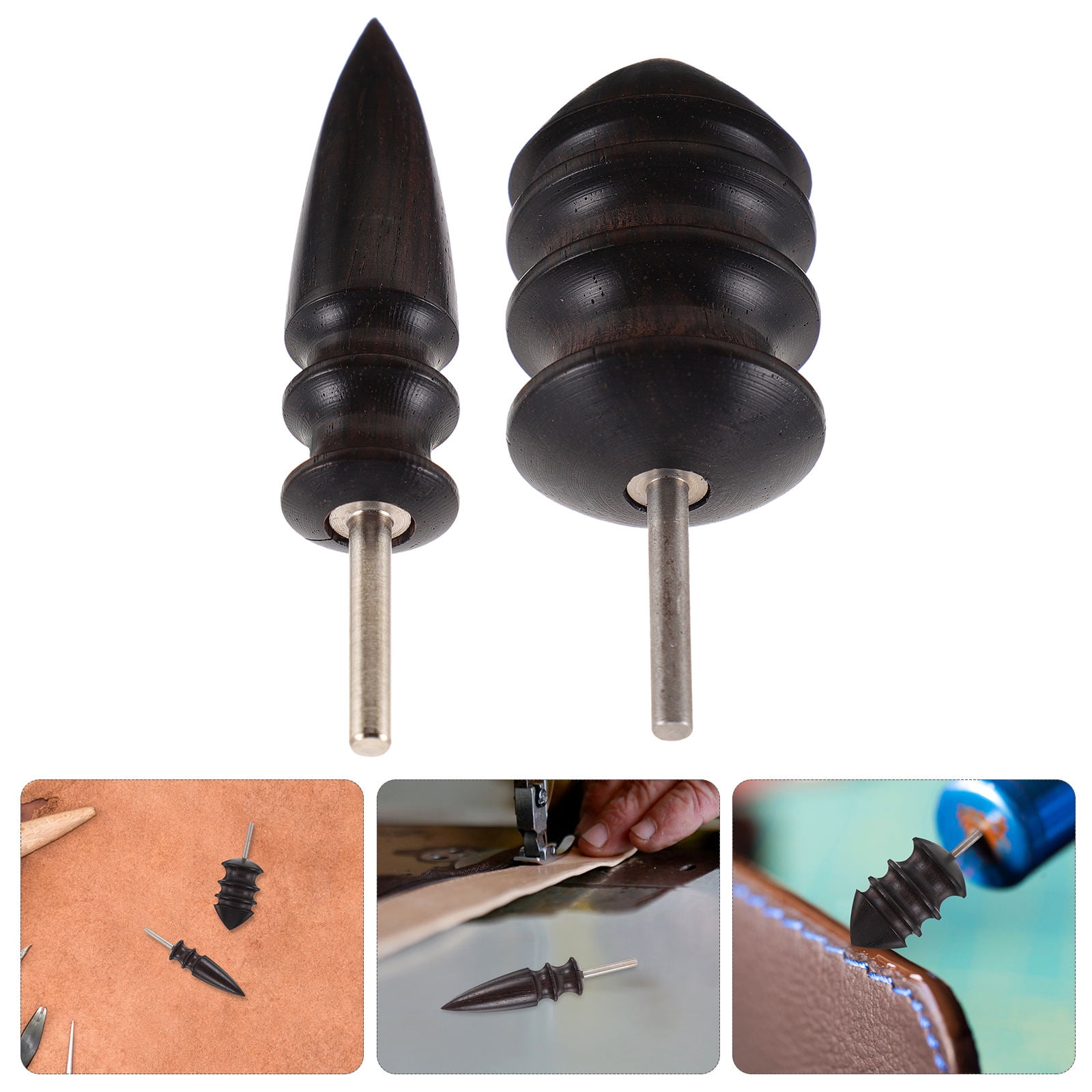 RENACLIPY Ergonomic Design Burnisher Polishing Stick Black Wood 2Pcs ...