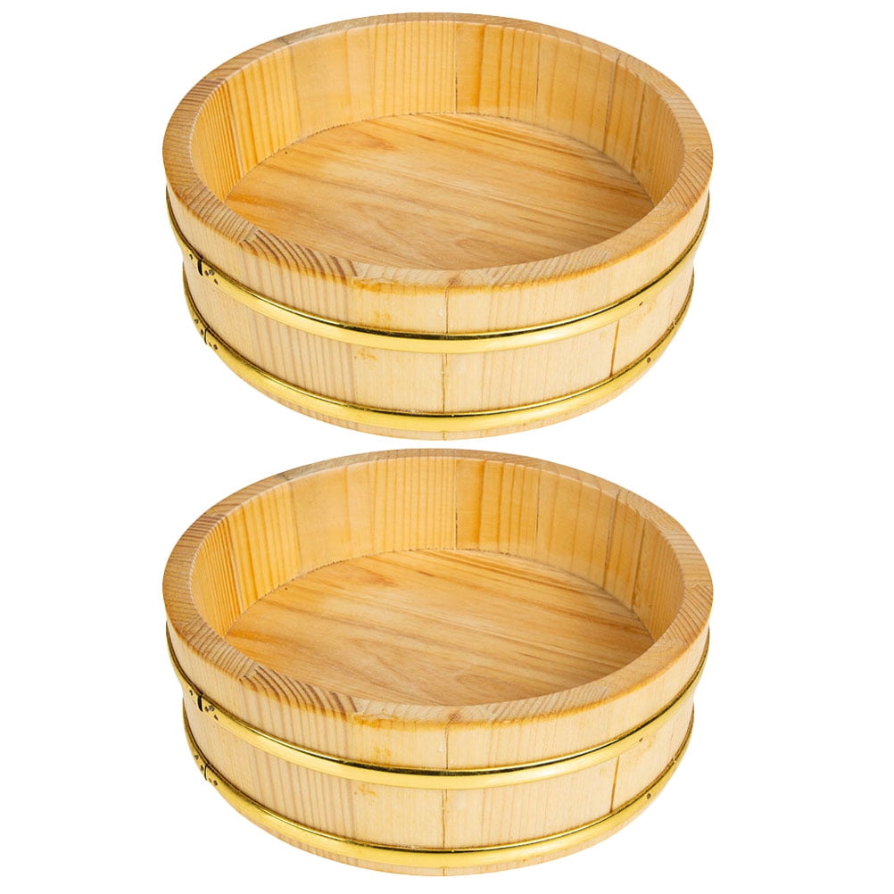 RENACLIPY 2Pcs Sushi Bucket for Sushi Restaurant Equipment Khaki Wood 9 ...