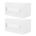 RENACLIPY 2Pcs Wall Mount Napkin Dispenser Clear Plastic Storage Box ...