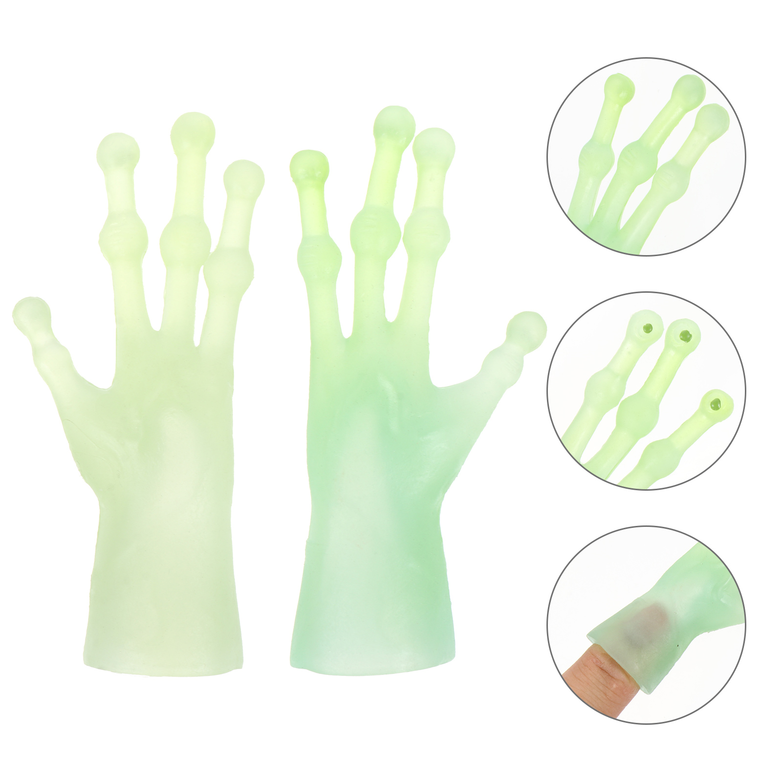 RENACLIPY 2Set Funny Alien Finger Cover PVC Hand Shaped for Adults and ...