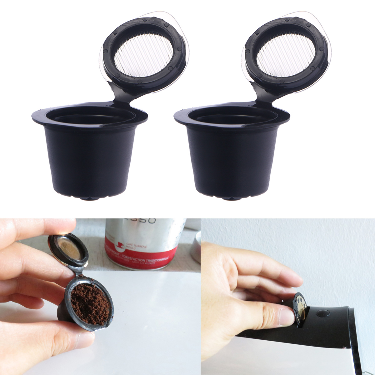 RENACLIPY 2Set Reusable Coffee Filter Cups for Home Brewing and Quick ...