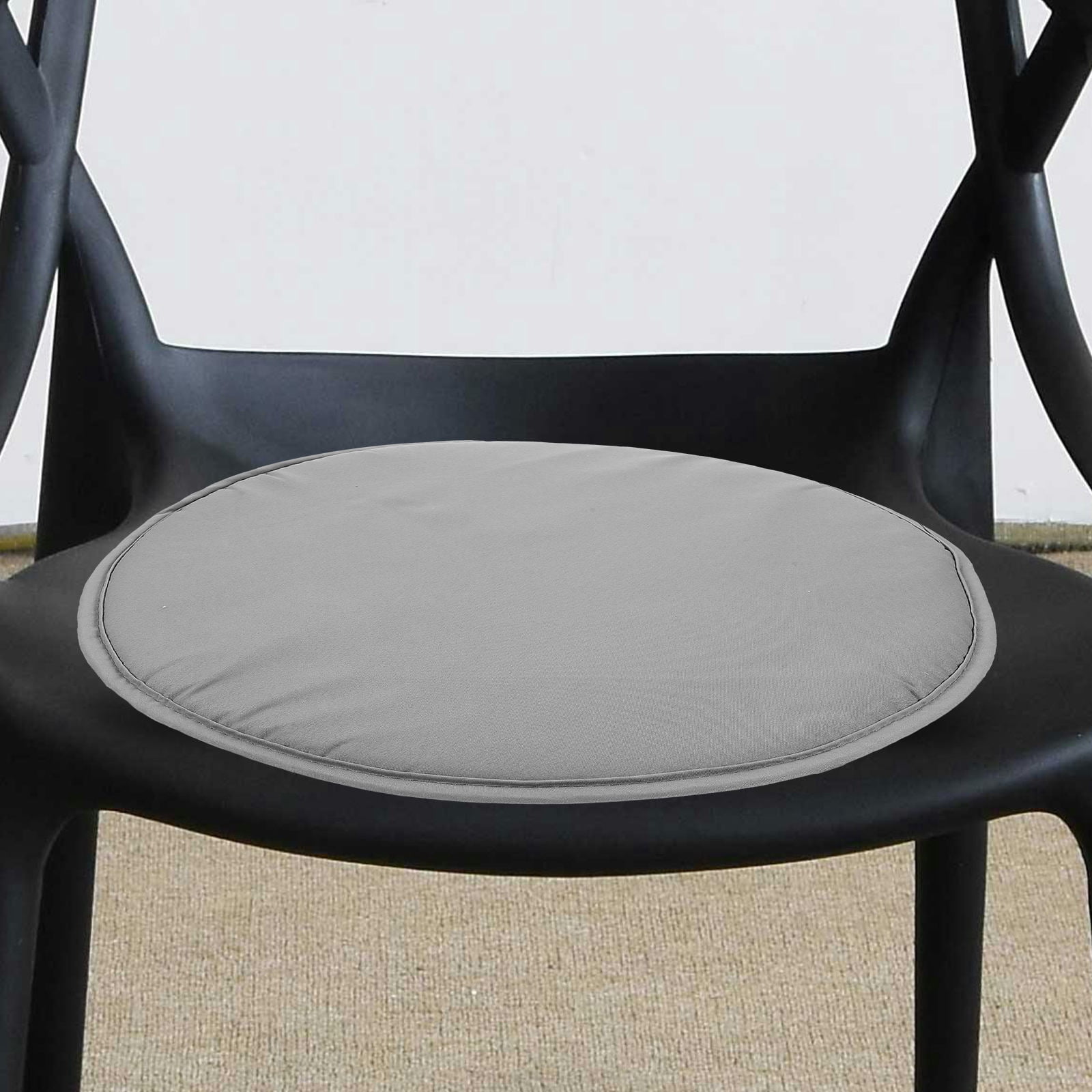 RENACLIPY 2Set Round Sponge Chair Cushion Grey Polyester for Dining ...