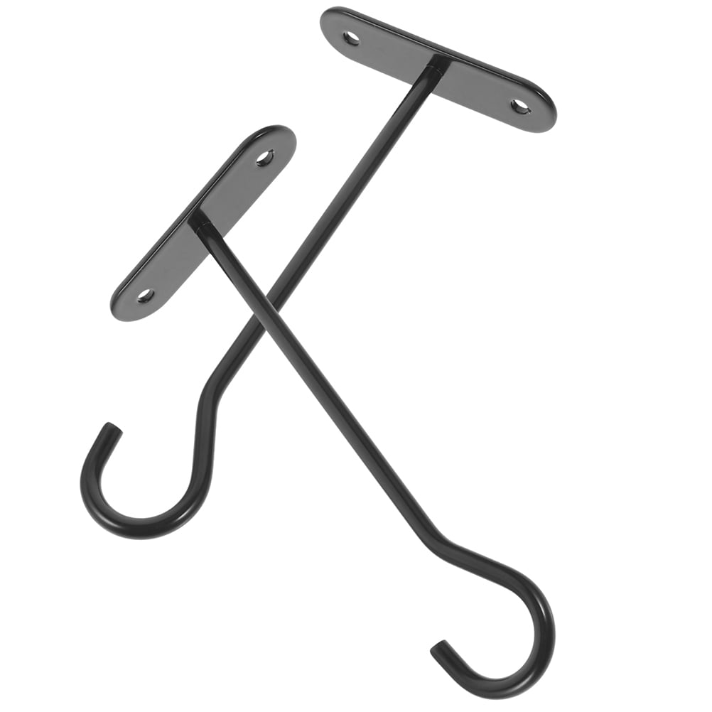 RENACLIPY 2-Pack Black Metal Ceiling Hooks for Hanging Plants, Bird ...