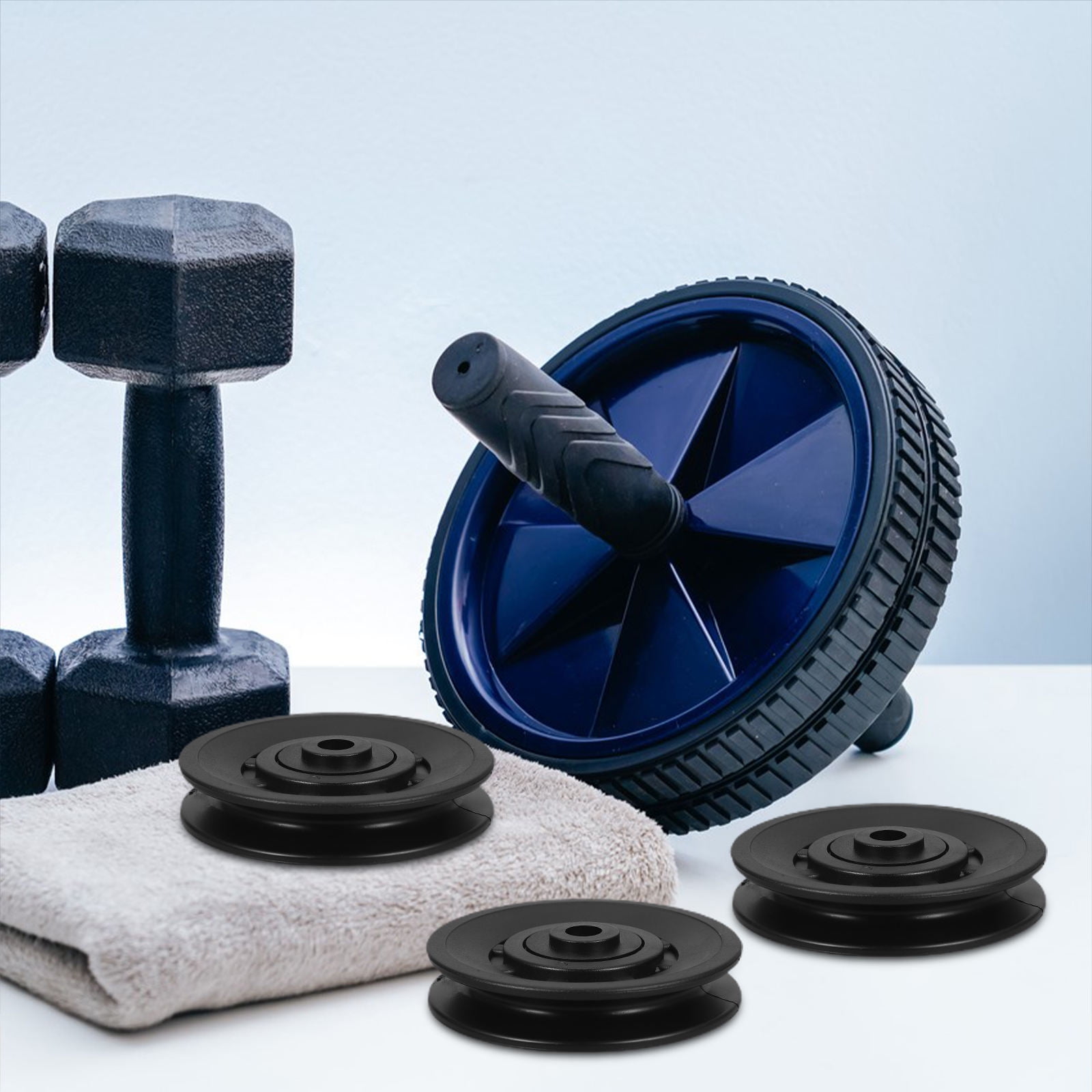 RENACLIPY 3.5 x 3.5 x 0.6 in 4Set PA6 Pulley Wheel for Home Gym ...