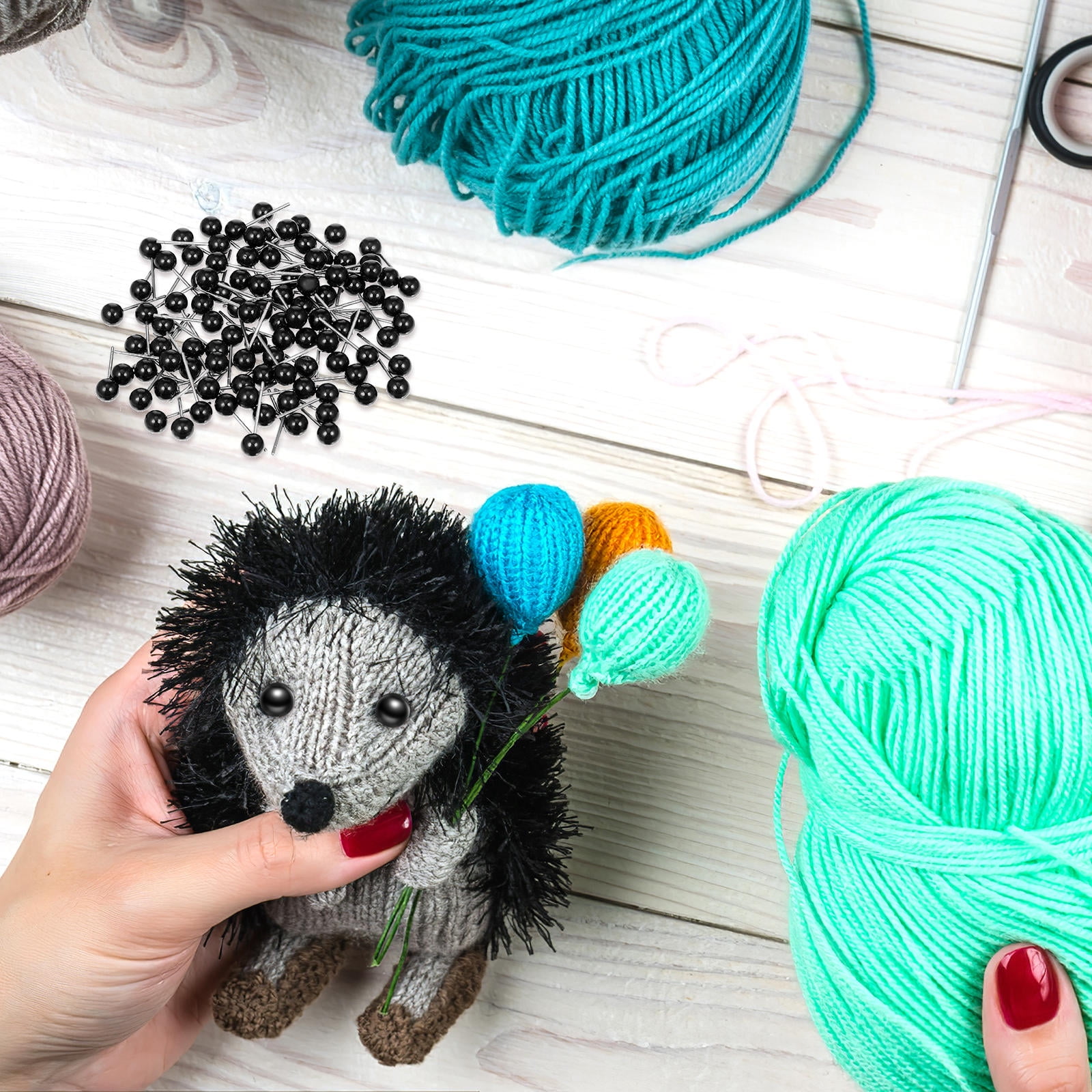 RENACLIPY 300 Pcs Round Needle Felting Eyes for Wool Felt Animals and ...