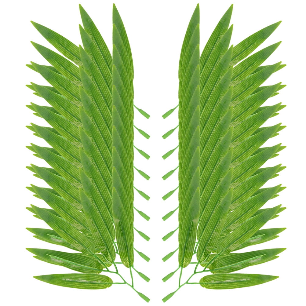 RENACLIPY 30Pcs Artificial Bamboo Leaves Fake Leaf Stems for Decorating ...