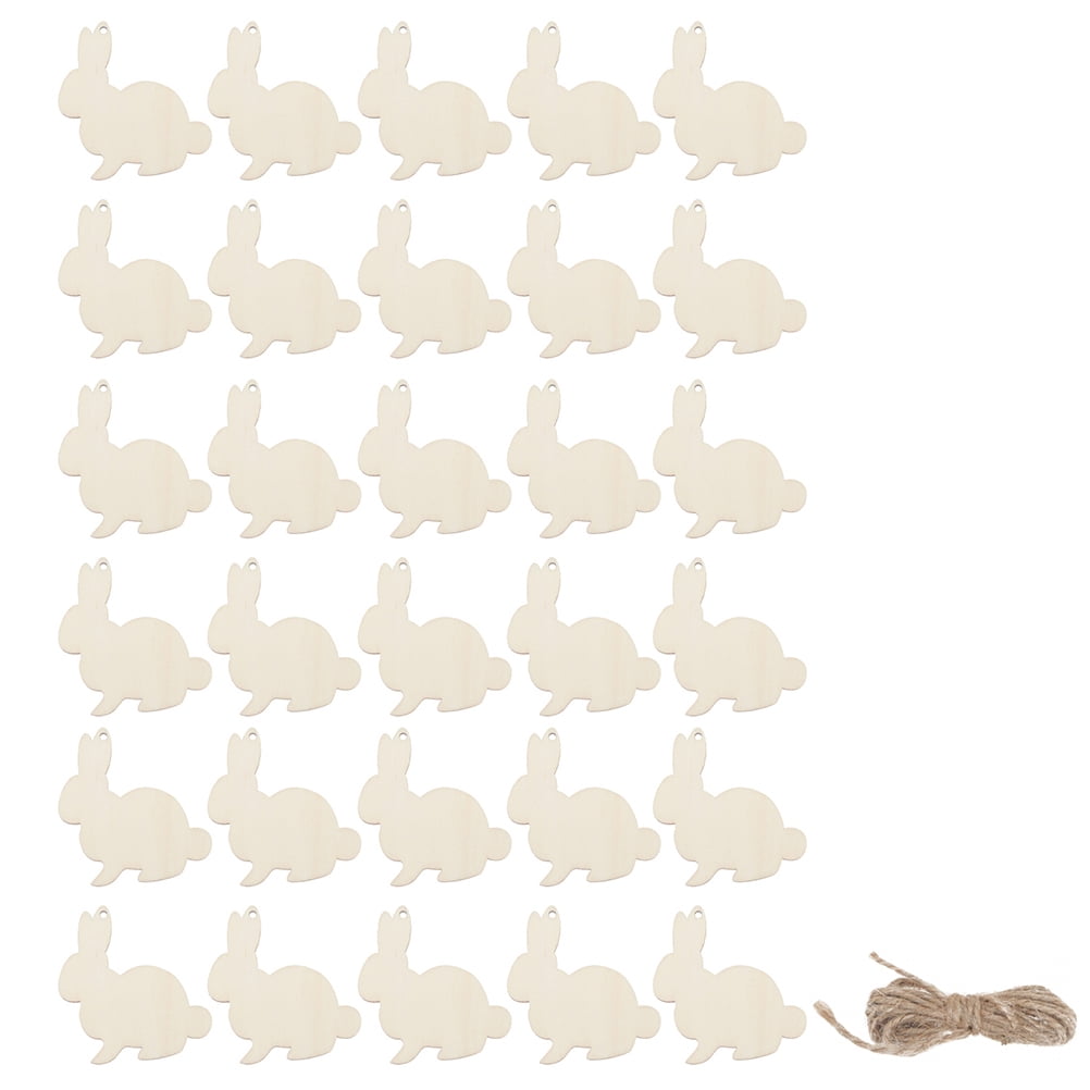RENACLIPY 30Pcs Wood Crafts to Paint Wooden Rabbit Crafts for Art-wares ...