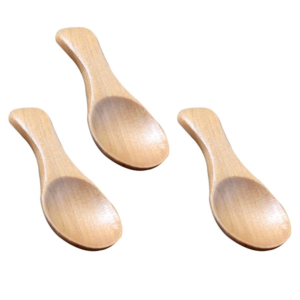 RENACLIPY 3Pack Wooden Salt Spoons Mini Milk Powder Spoon for Canisters No Rust Home Use ...