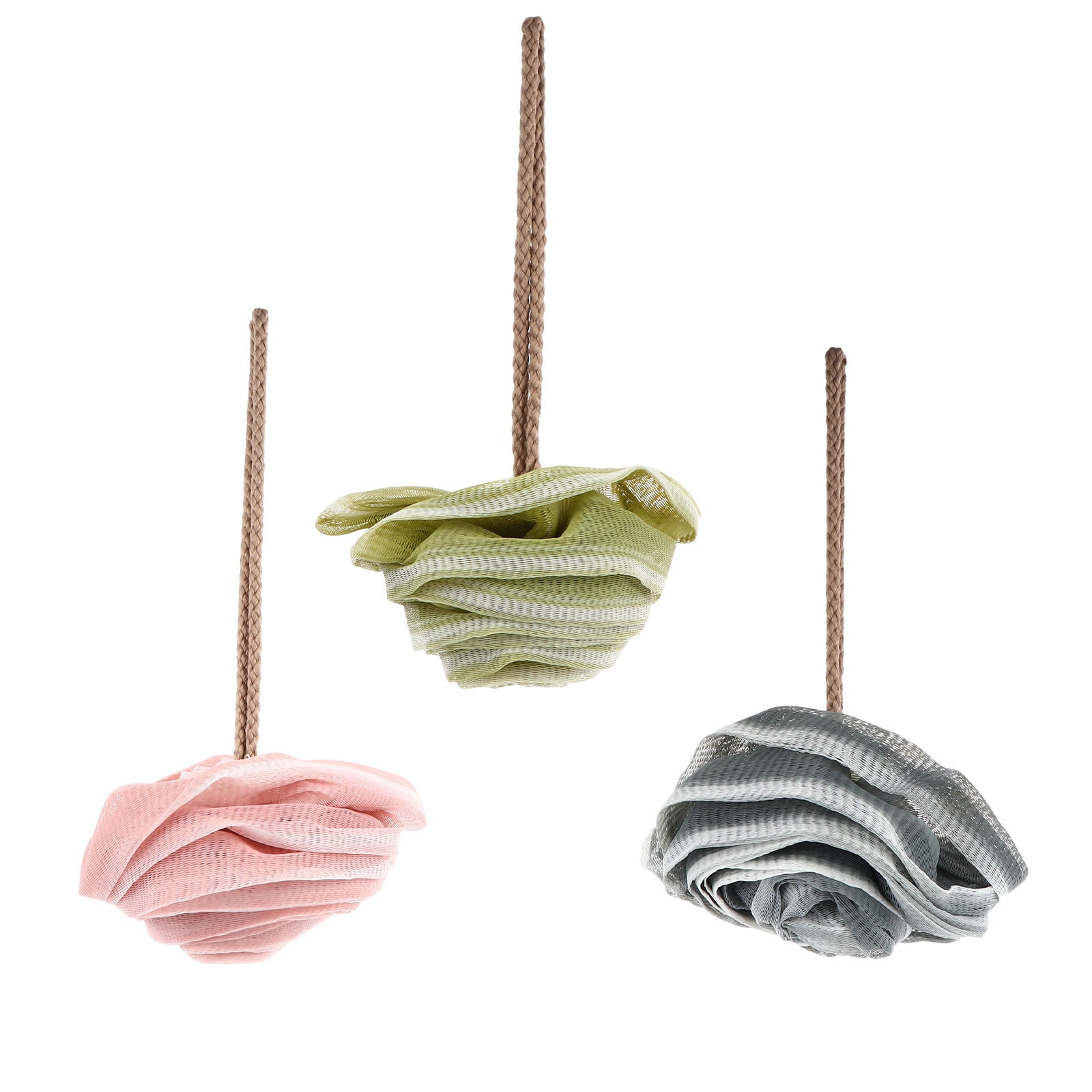 RENACLIPY 3Pcs Bath Ball Rose Flower Shaped Shower Scrubber for Dead ...