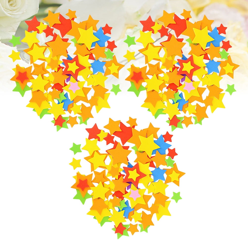 RENACLIPY 3Pcs Self Adhesive Star Shaped Stickers EVA Sponge Color ...