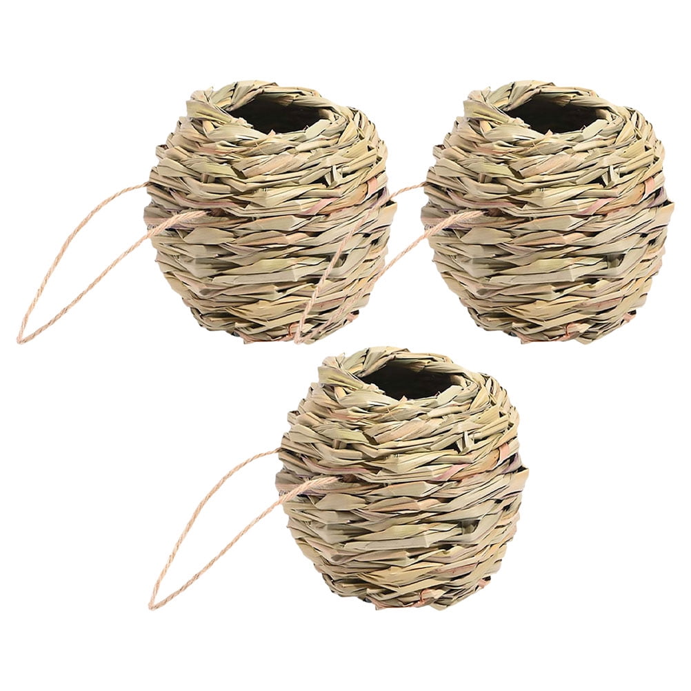 RENACLIPY 3Pcs Hand Woven Hummingbird House Natural Grass Hanging Bird ...
