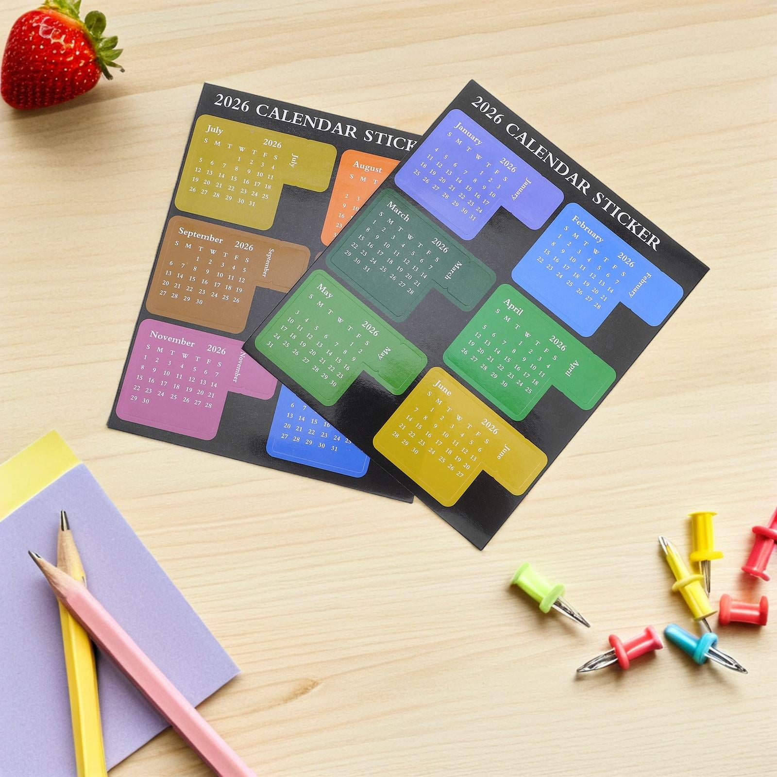 RENACLIPY Self-Adhesive Calendar Stickers for Decoration in Vibrant ...