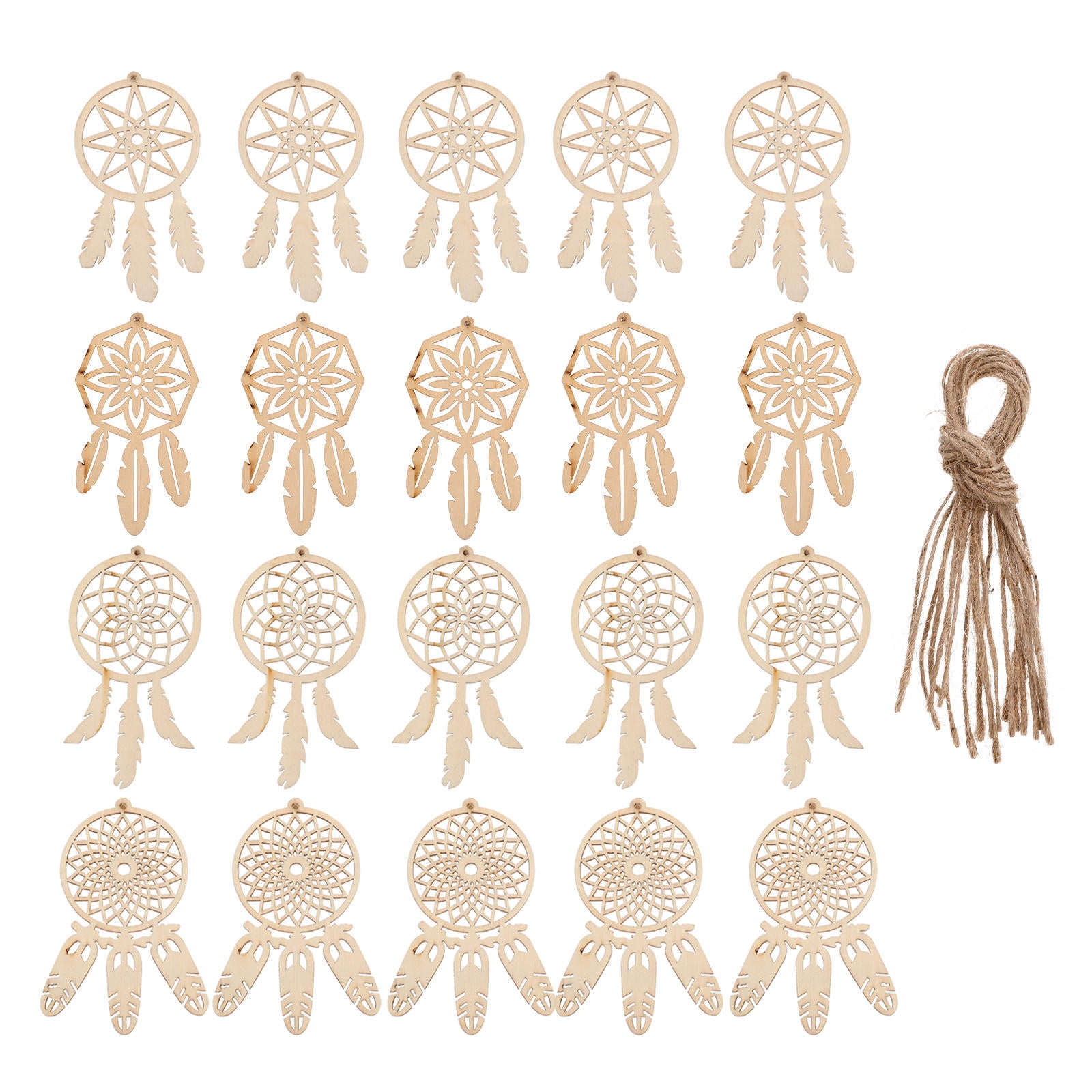 RENACLIPY DIY Dreamcatcher Kits Wood Dream Catchers Kits Beige 40pcs ...